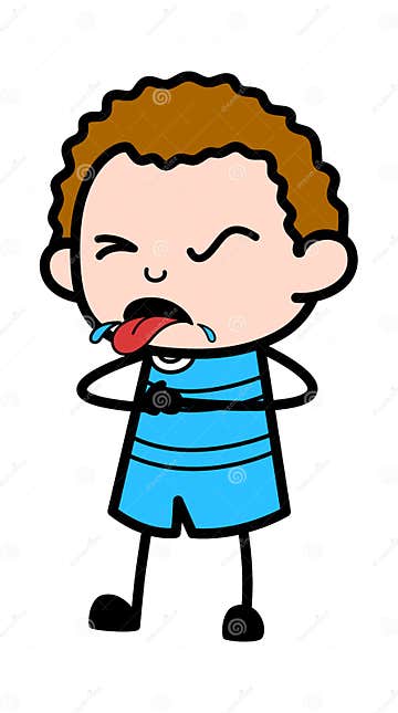 Cartoon Kid Choking stock illustration. Illustration of innocent ...