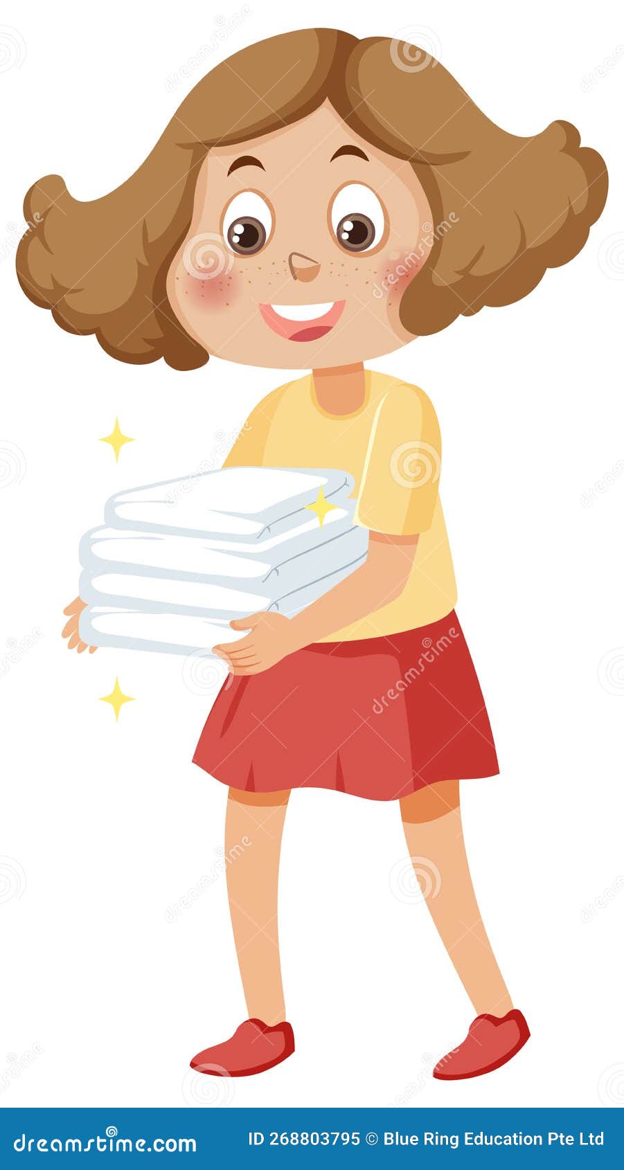 Cartoon Kid in Cleaning Posture Stock Vector - Illustration of person ...