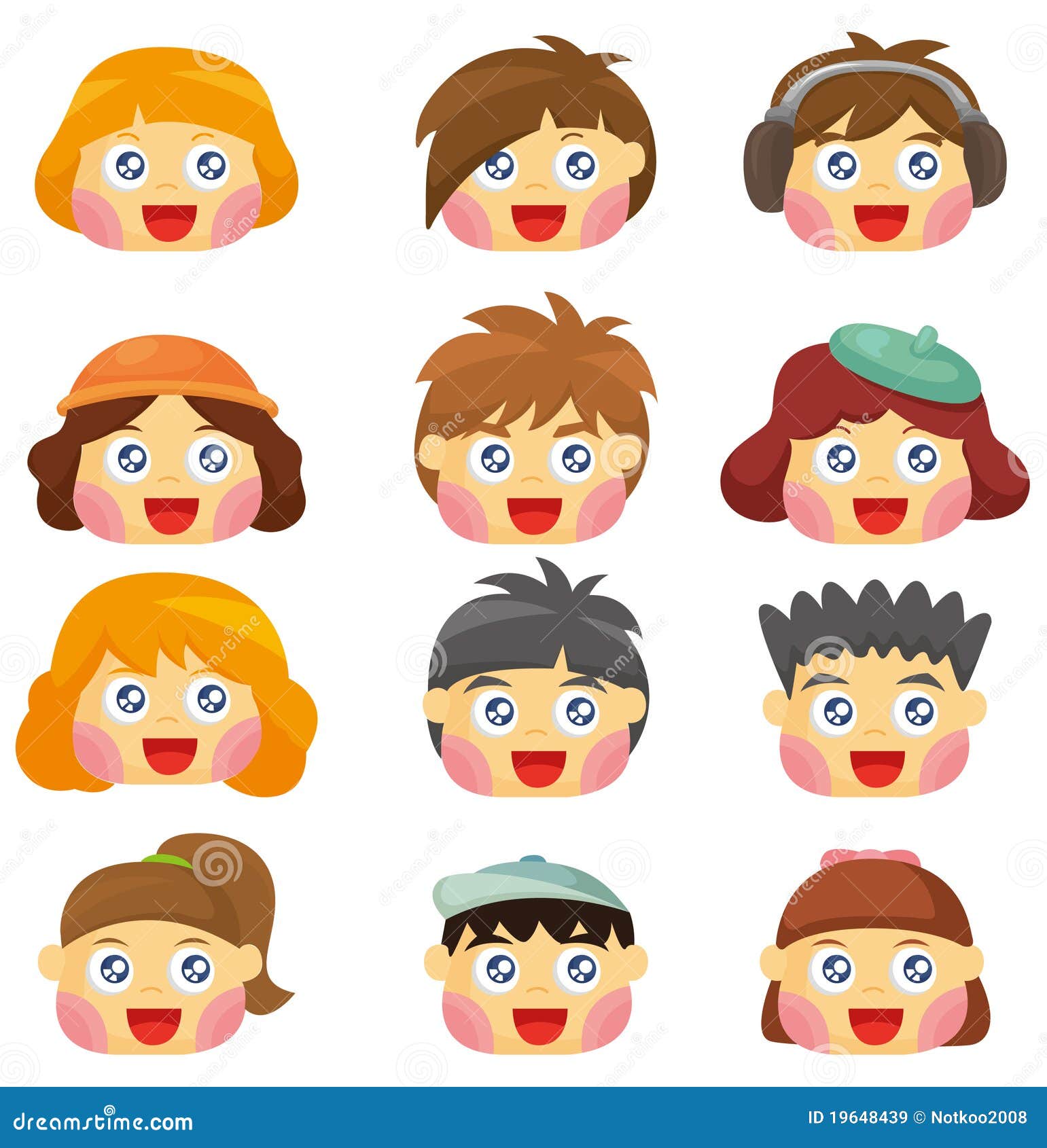 Cartoon kid face icon stock vector. Illustration of character - 19648439