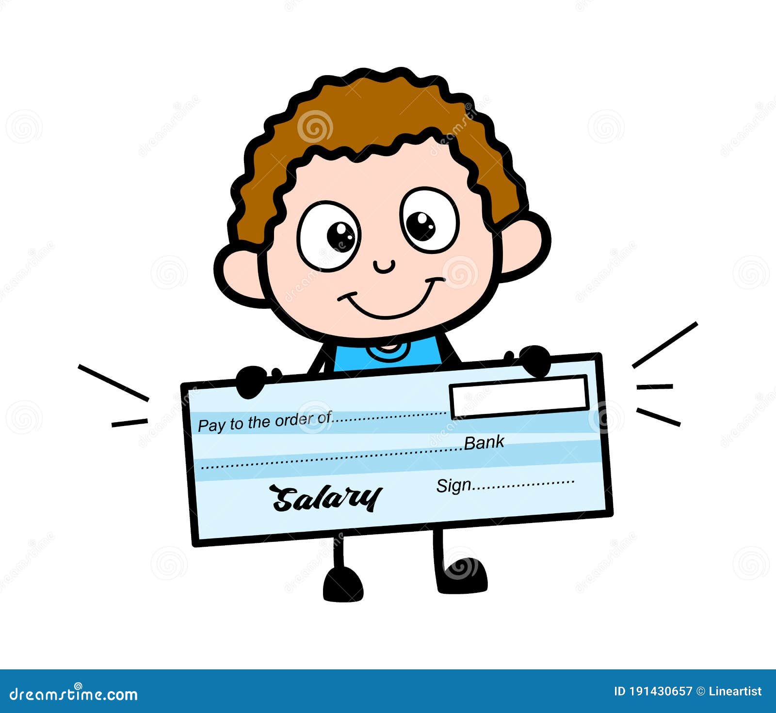 Cartoon Kid Holding Paycheck Royalty-Free Stock Photo | CartoonDealer ...