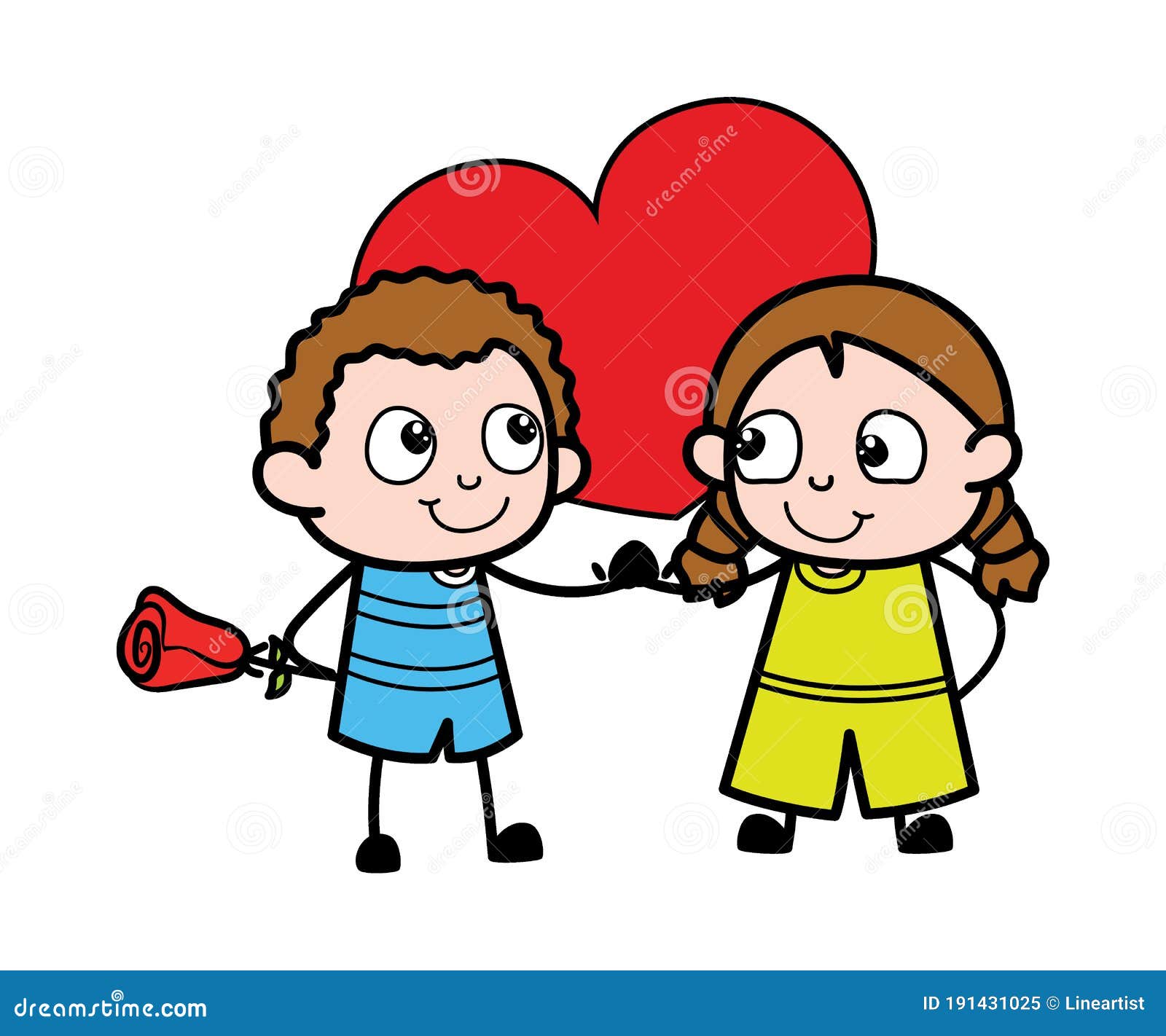 Cartoon Kid in Love stock illustration. Illustration of cute - 191431025