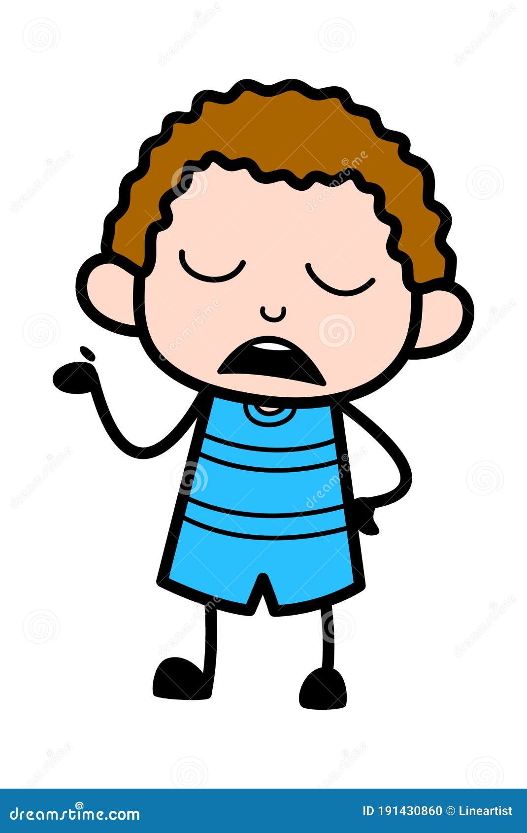 Cartoon Kid Pensive stock illustration. Illustration of think - 191430860