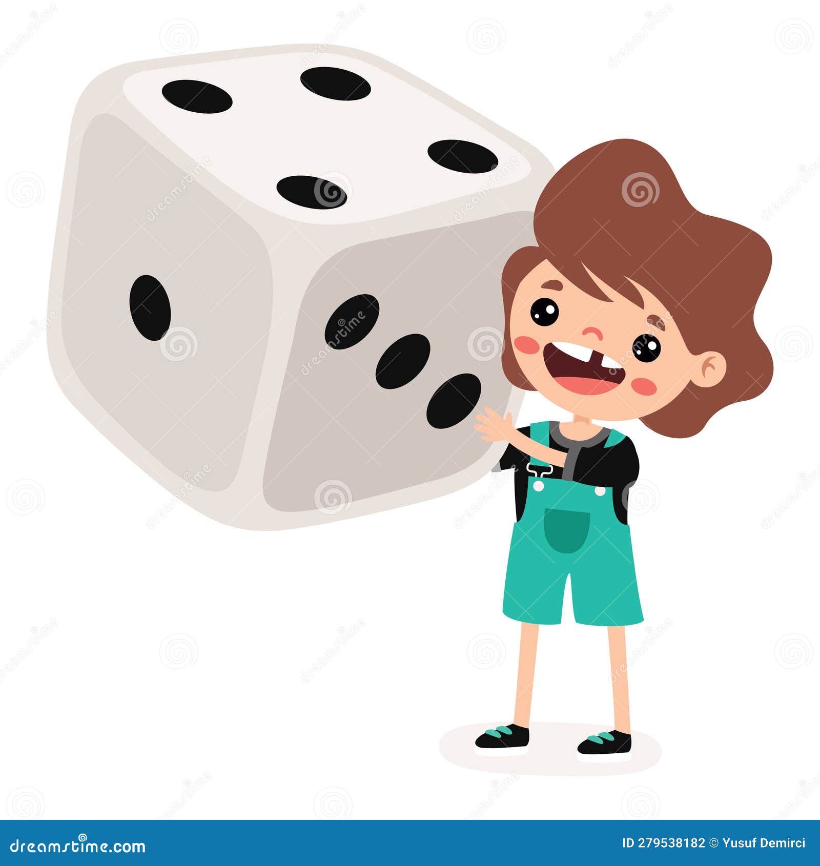 Cartoon Kid Playing with Dice Stock Illustration - Illustration of ...