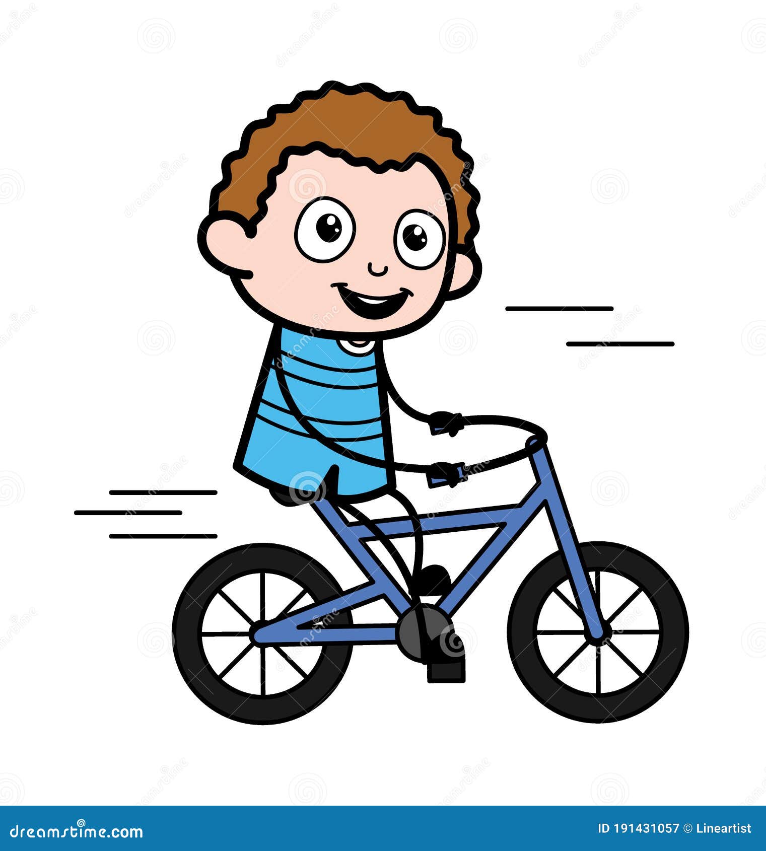 Cartoon Kid Riding bicycle stock illustration. Illustration of clipart ...