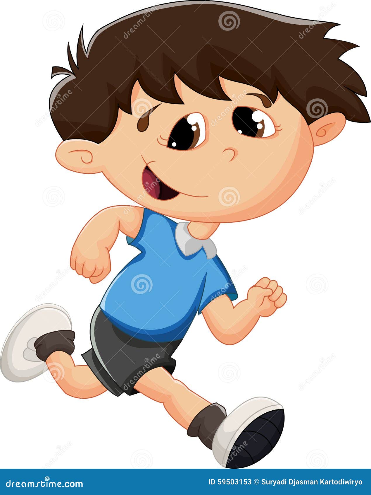 Cartoon kid running stock vector. Illustration of nature - 59503153