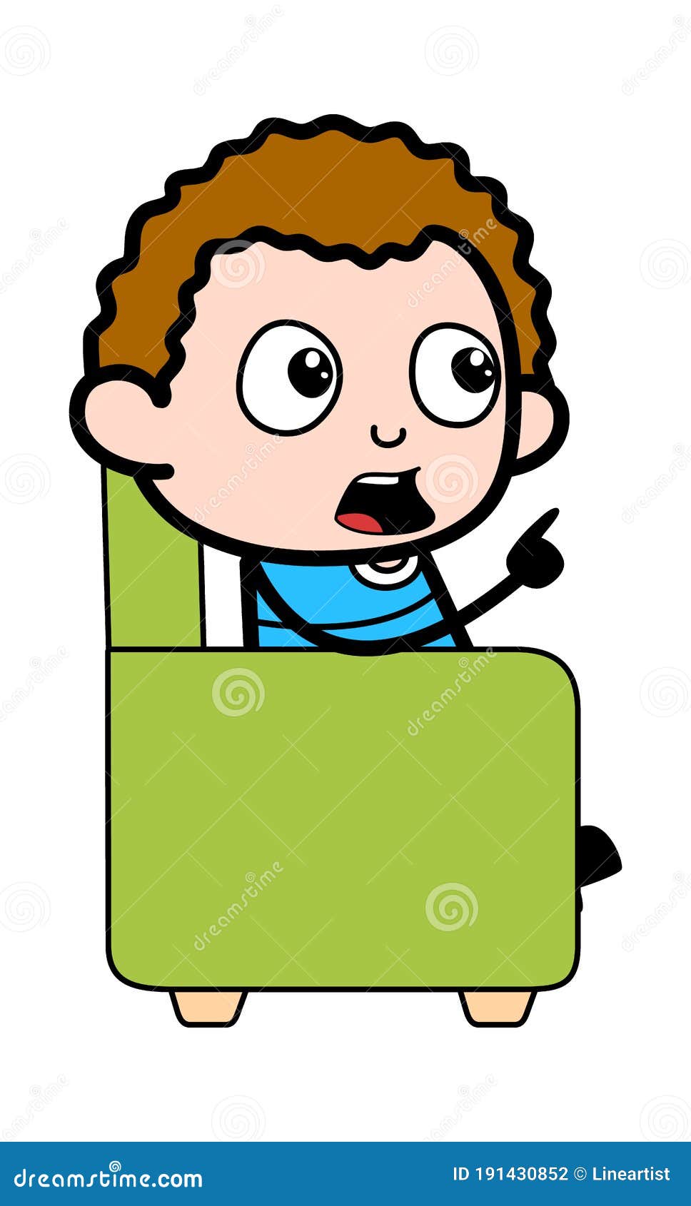Cartoon Kid Sitting on Sofa Stock Illustration - Illustration of pupil ...