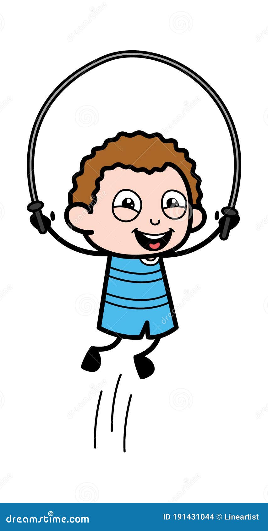 Cartoon Kid Skipping Rope stock illustration. Illustration of vector ...