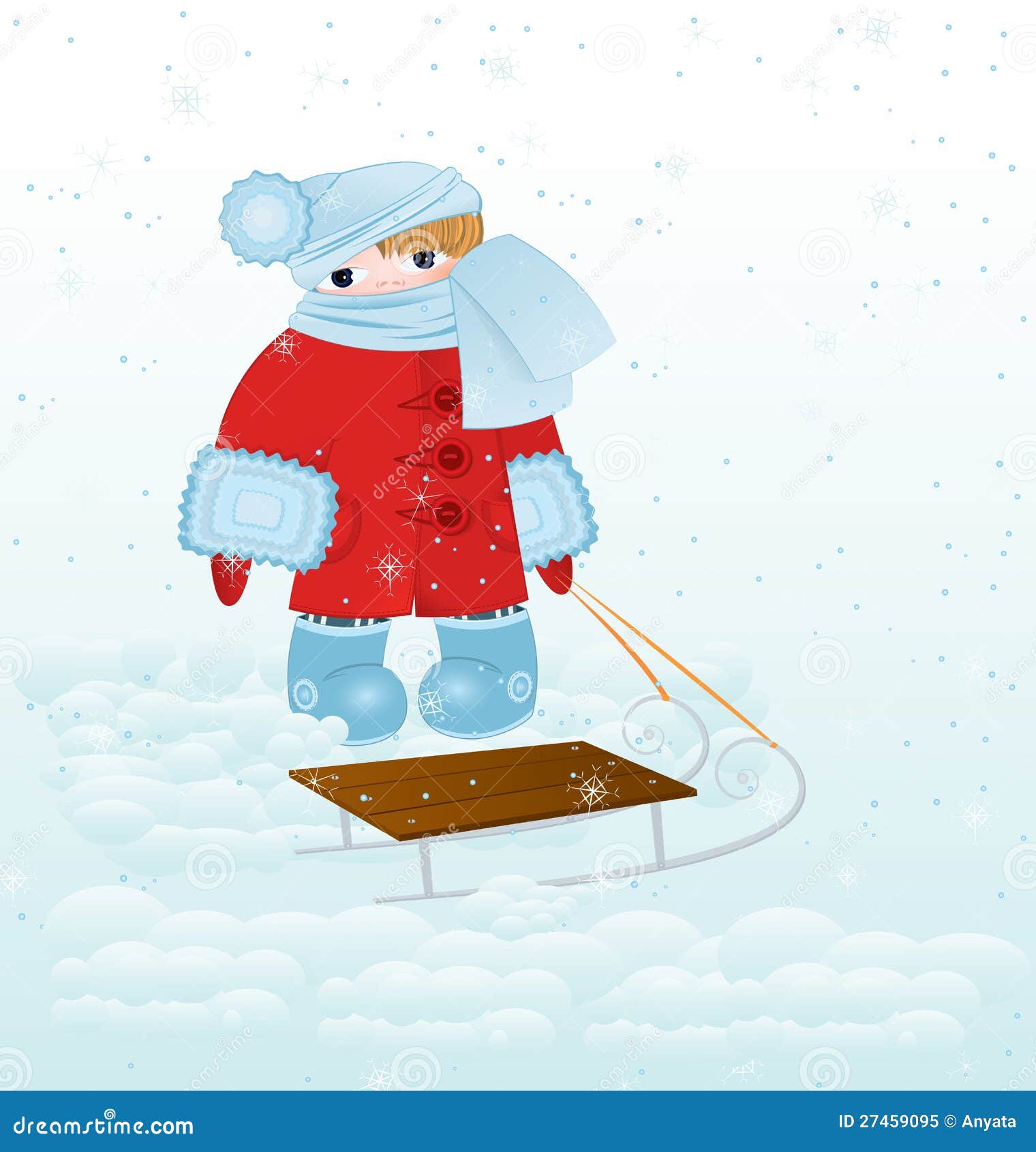 Cartoon Kid With Snow Vector Royalty Free Stock Photo - Image: 27459095