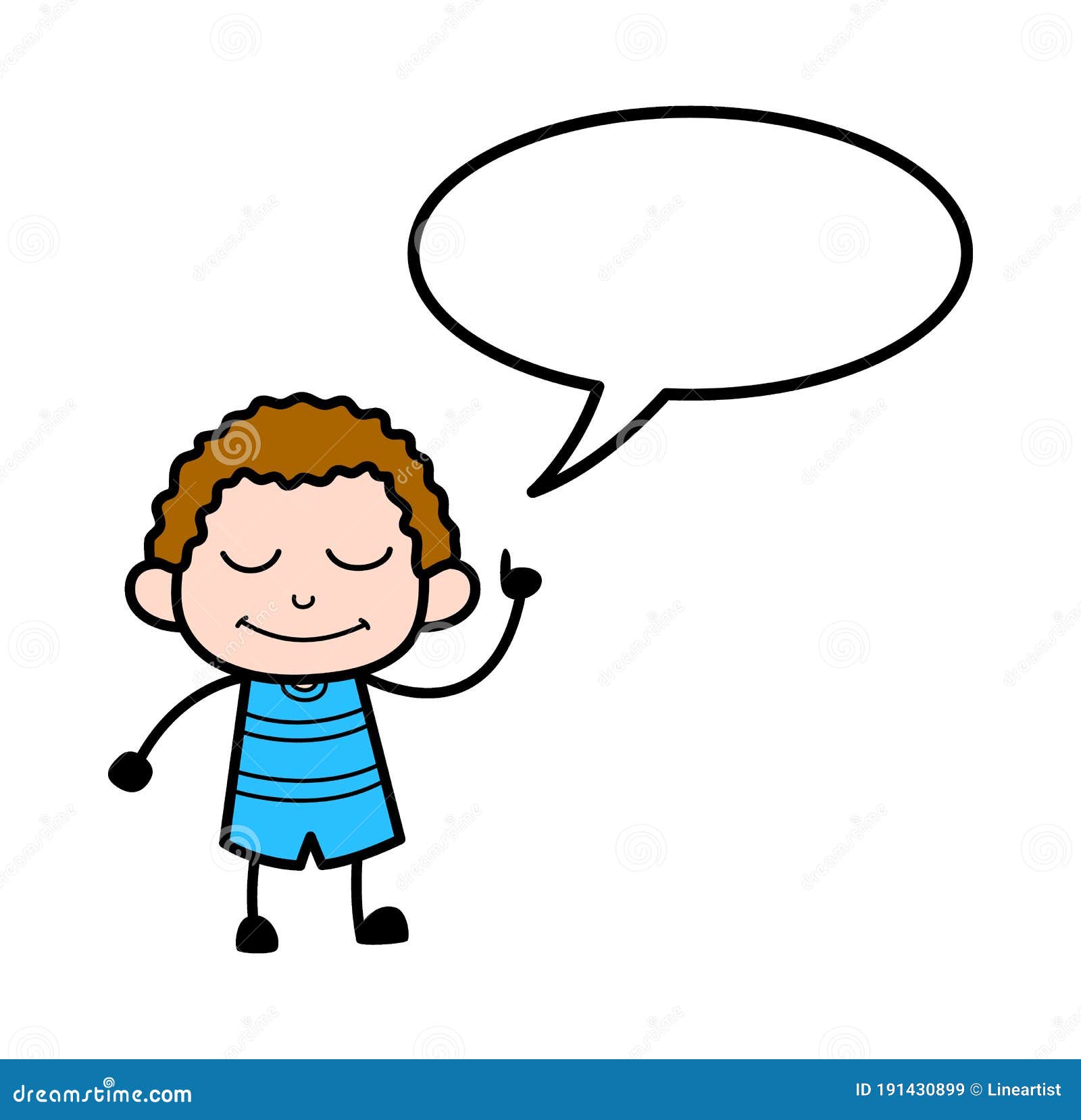 Cartoon Kid with Speech Bubbble Stock Illustration - Illustration of ...