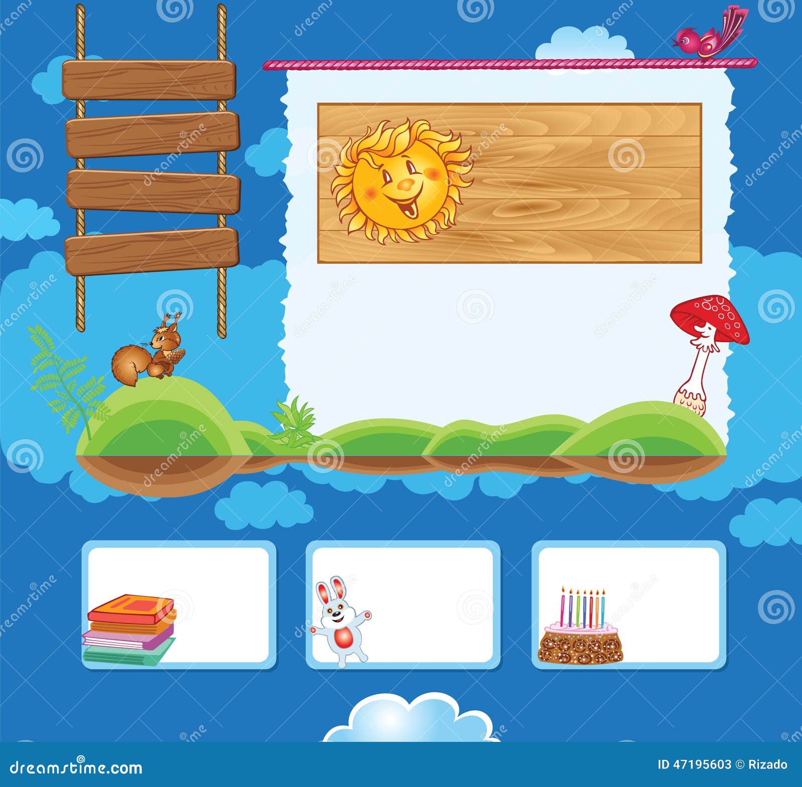 Cartoon kid template stock vector. Illustration of cheerful - 47195603