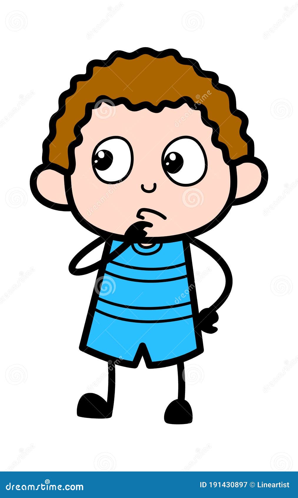Cartoon Kid Thinking Seriously Stock Illustration - Illustration of ...