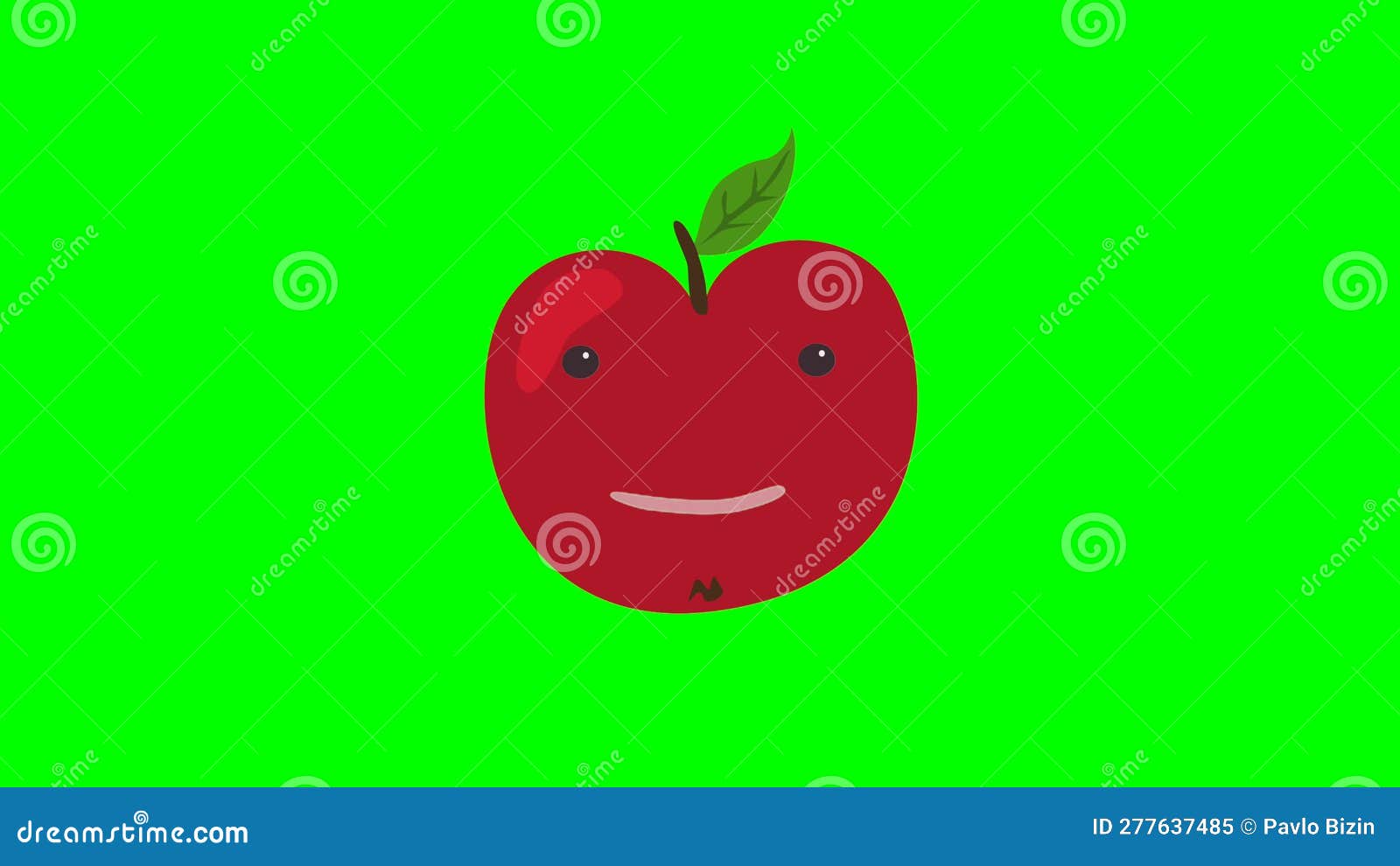 Cartoon Kids Apple Talking Loop with Alpha Channel. Vegetable Animation ...