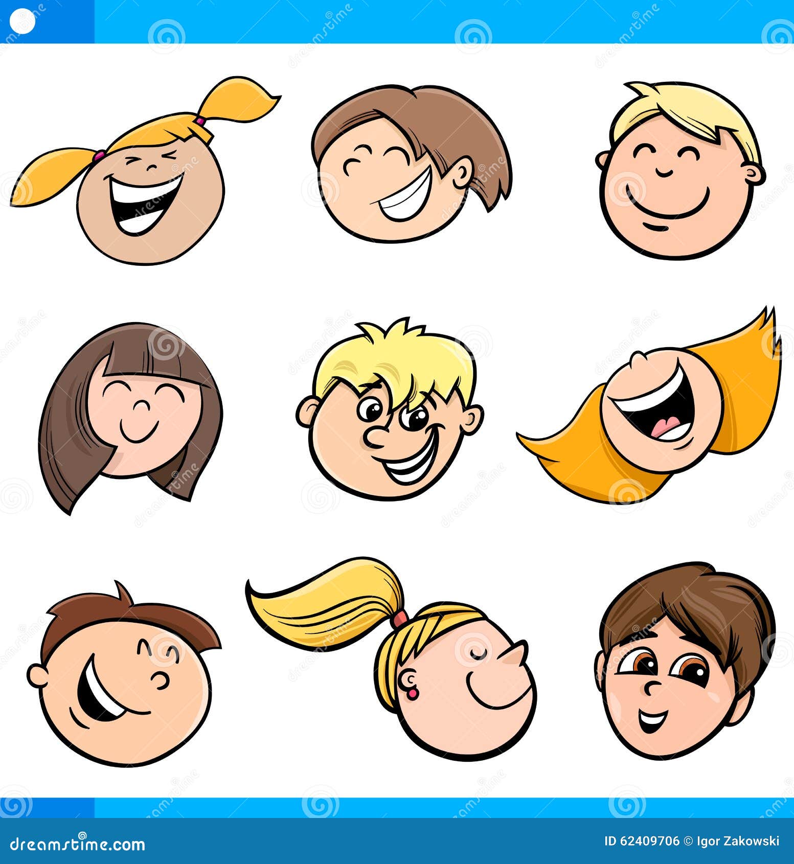 Cartoon Kids Characters Set Stock Vector - Illustration of children ...