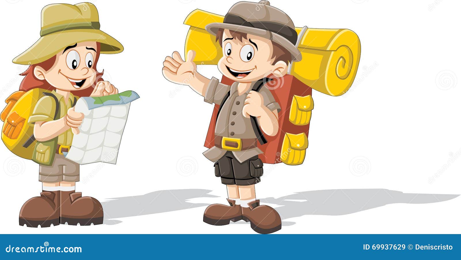 Cartoon Kids In Explorer Outfit | CartoonDealer.com #69937629