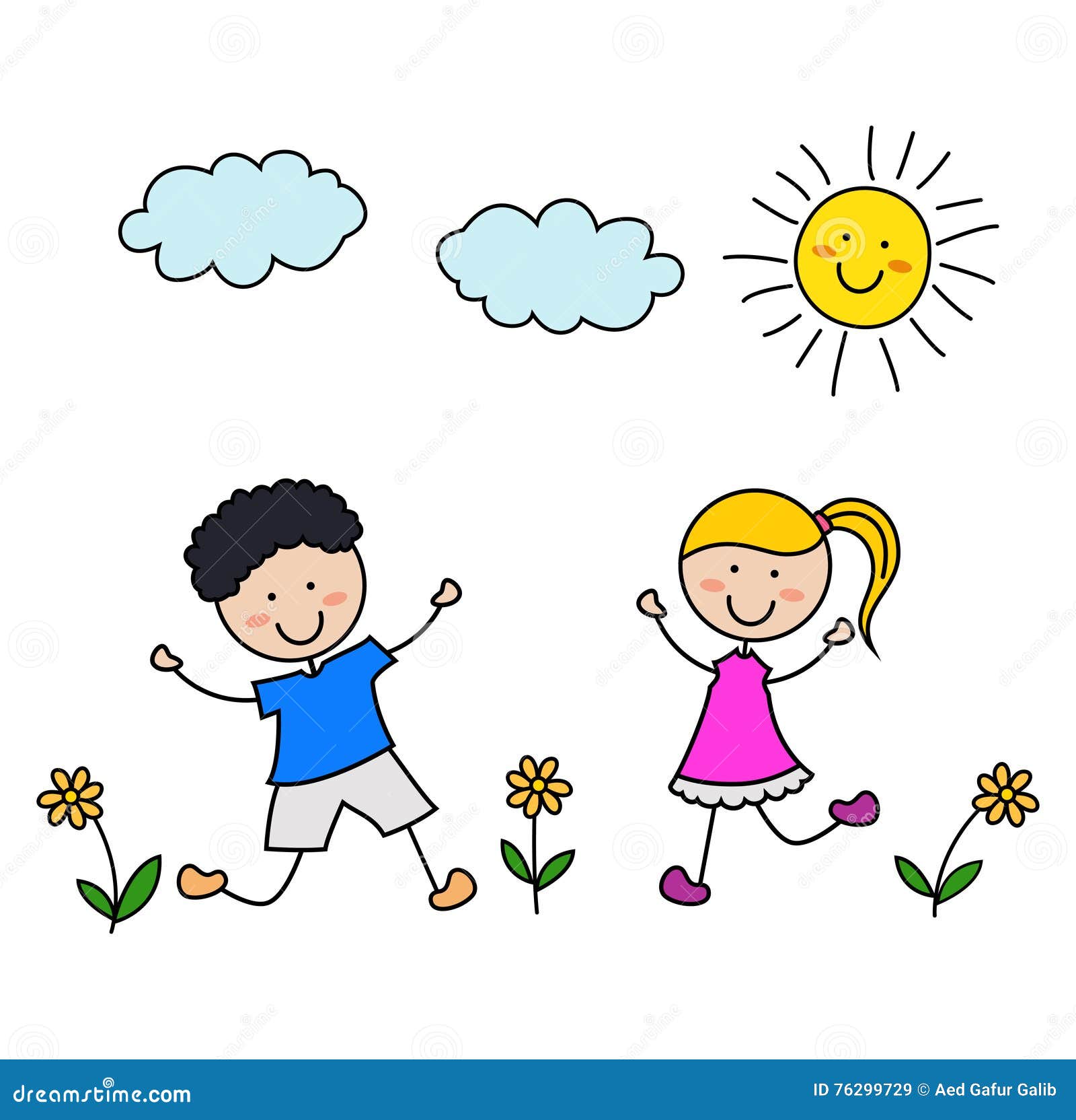 Cartoon kids icon stock vector. Illustration of friend - 76299729