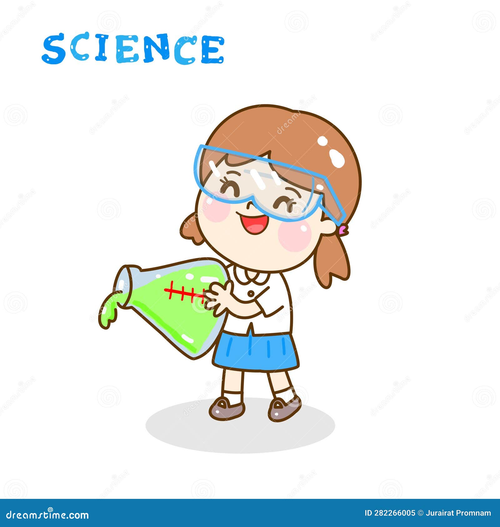 Cartoon Kids Learning Science Classroom. Stock Illustration ...