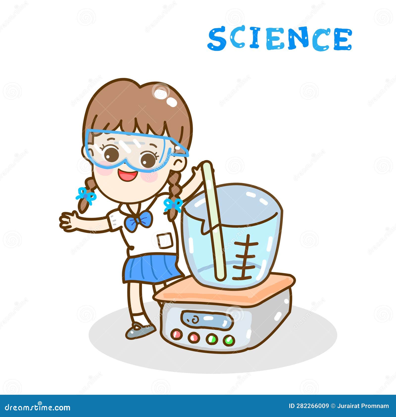 Cartoon Kids Learning Science Classroom. Stock Illustration ...