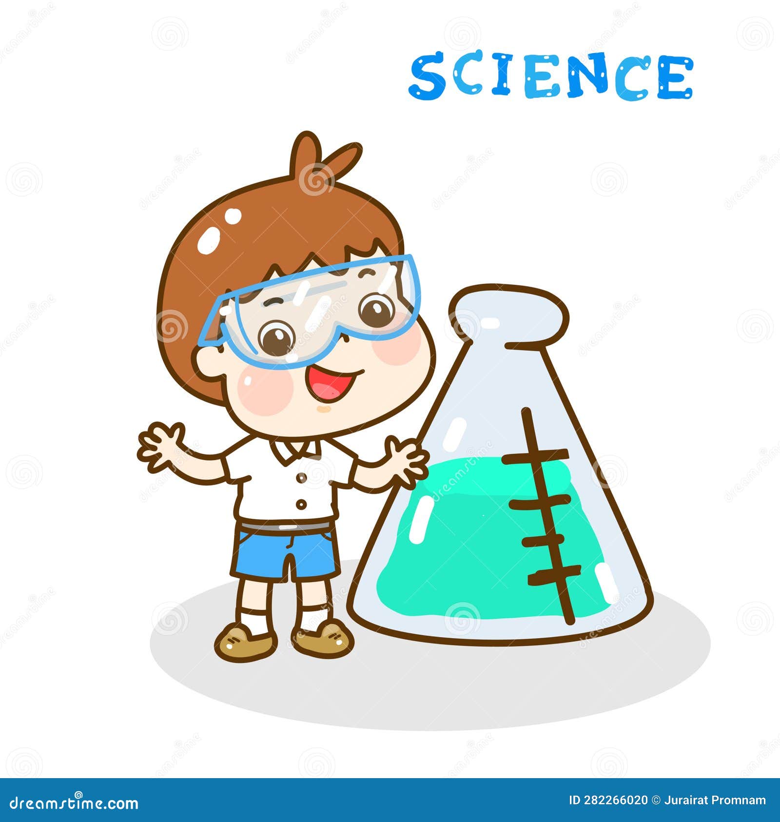 Cartoon Kids Learning Science Classroom. Stock Illustration ...