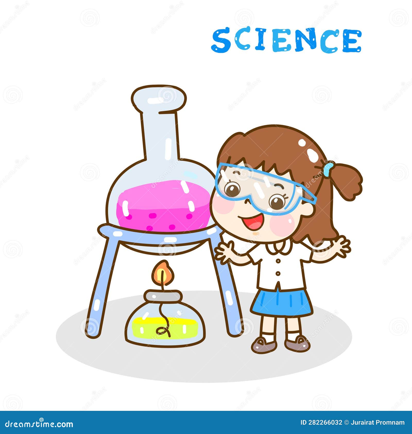 Cartoon Kids Learning Science Classroom. Stock Illustration ...