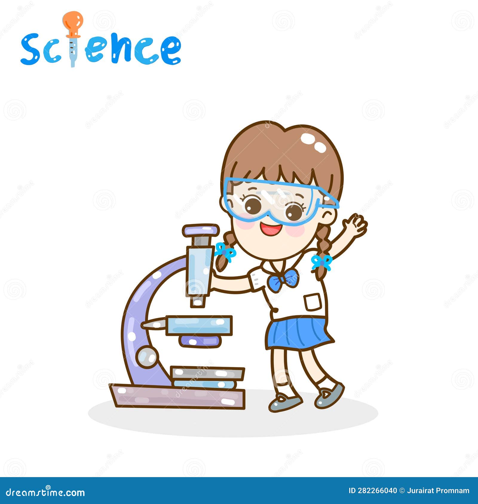 Cartoon Kids Learning Science Classroom. Stock Illustration ...