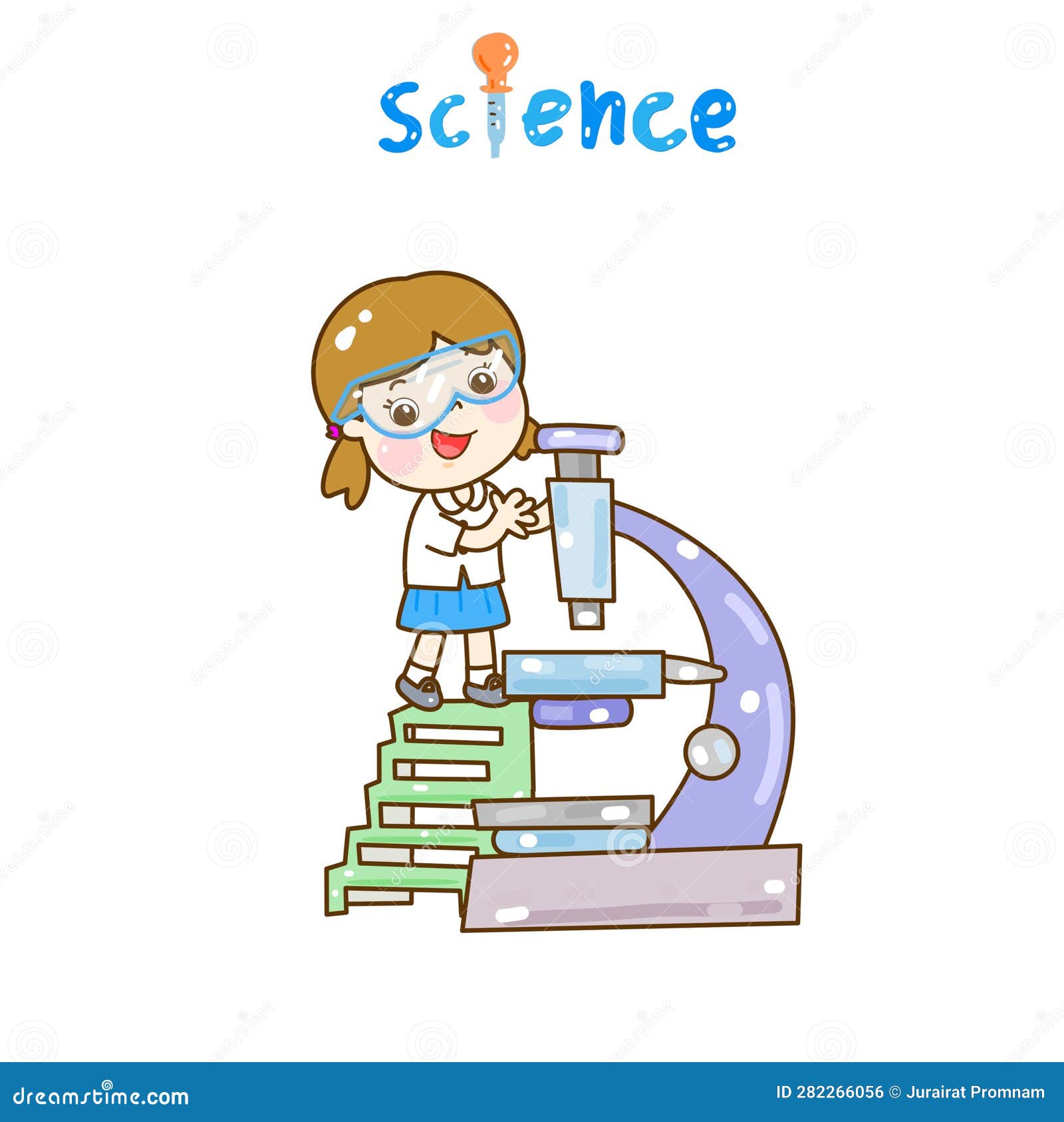 Cartoon Kids Learning Science Classroom. Stock Vector - Illustration of ...