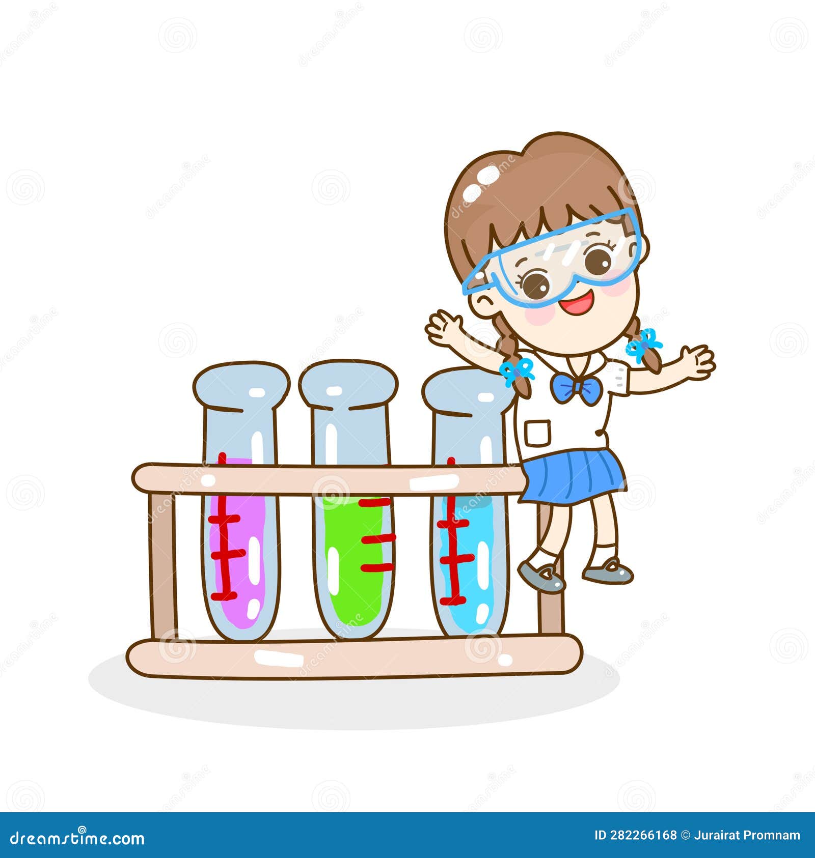 Cartoon Kids Learning Science Classroom. Stock Illustration ...