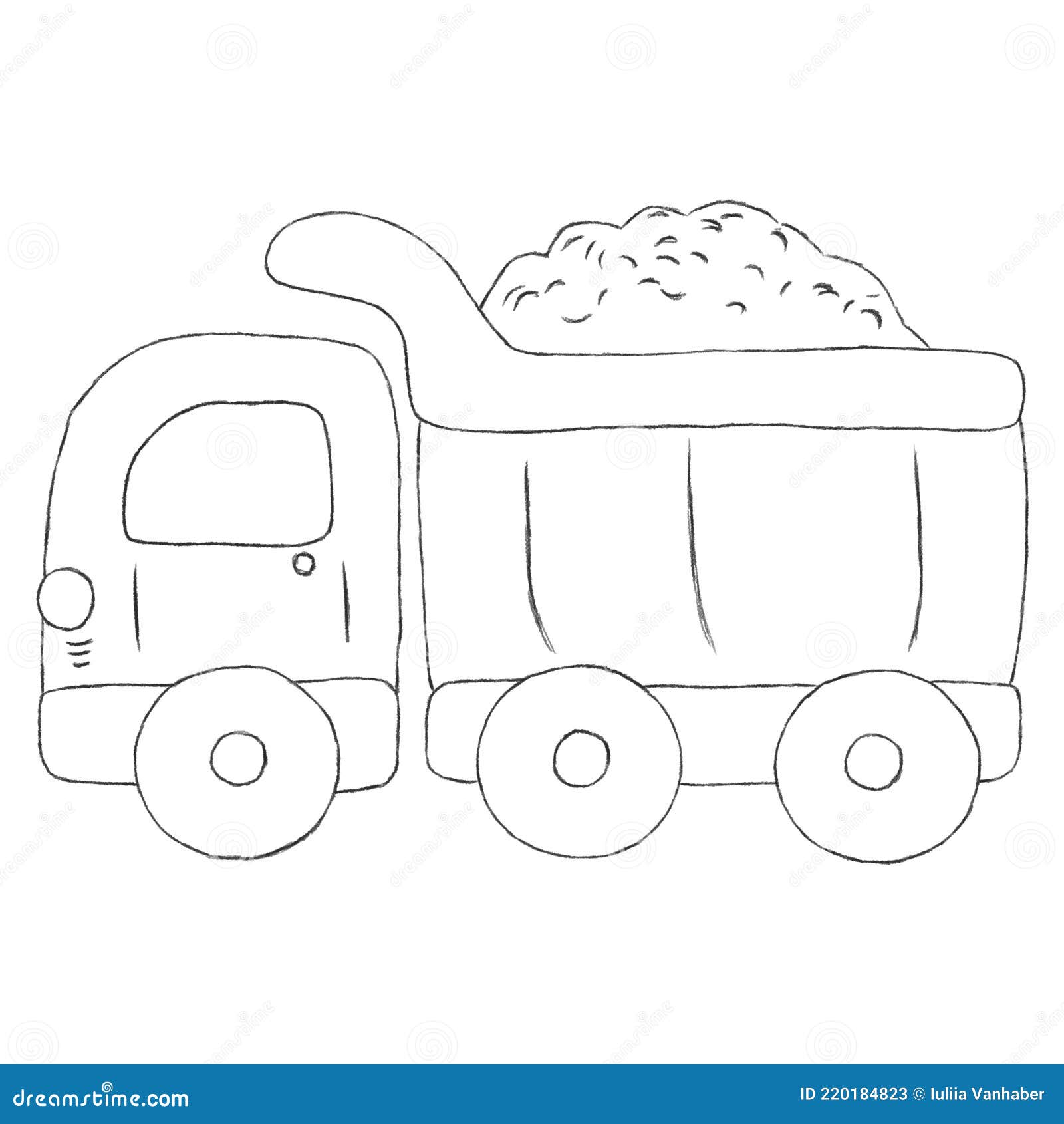 Cartoon Kids Loader Outline. Construction Machine Stock Illustration ...