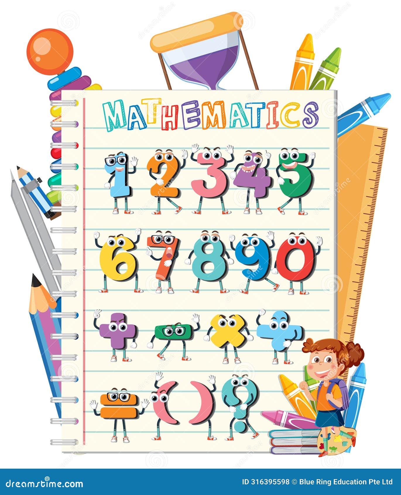 A Kids and Numbers in a Fun Math Class Stock Vector - Illustration of ...