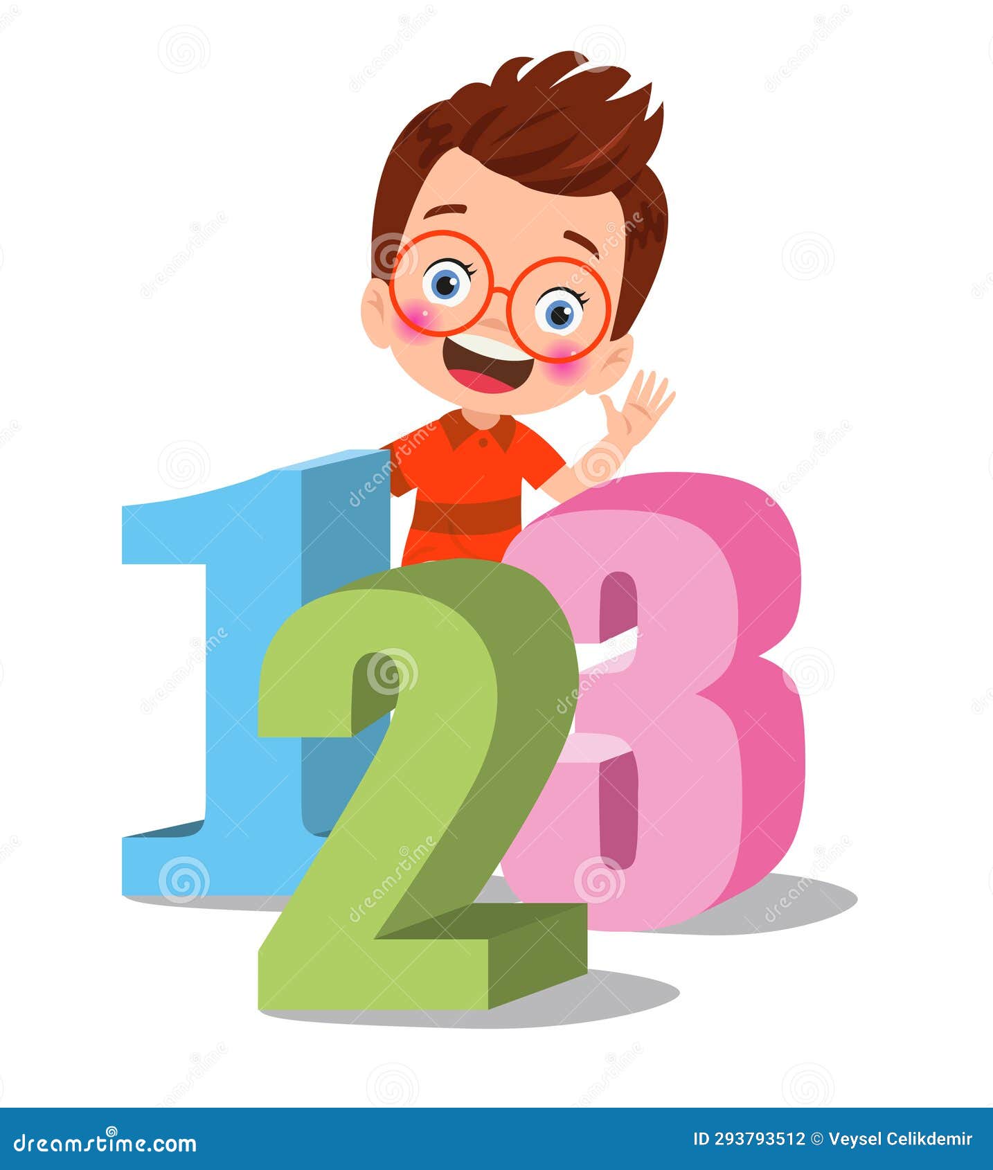 Cartoon Kids with 123 Numbers Vector Image Stock Vector - Illustration ...