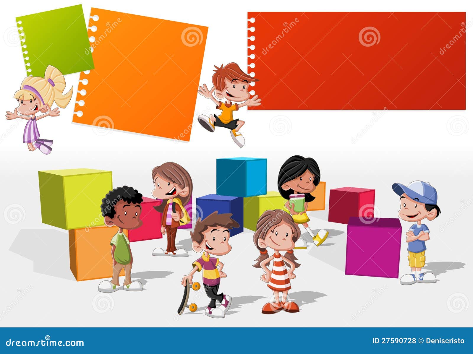 Cartoon kids playing stock vector. Illustration of sport - 27590728