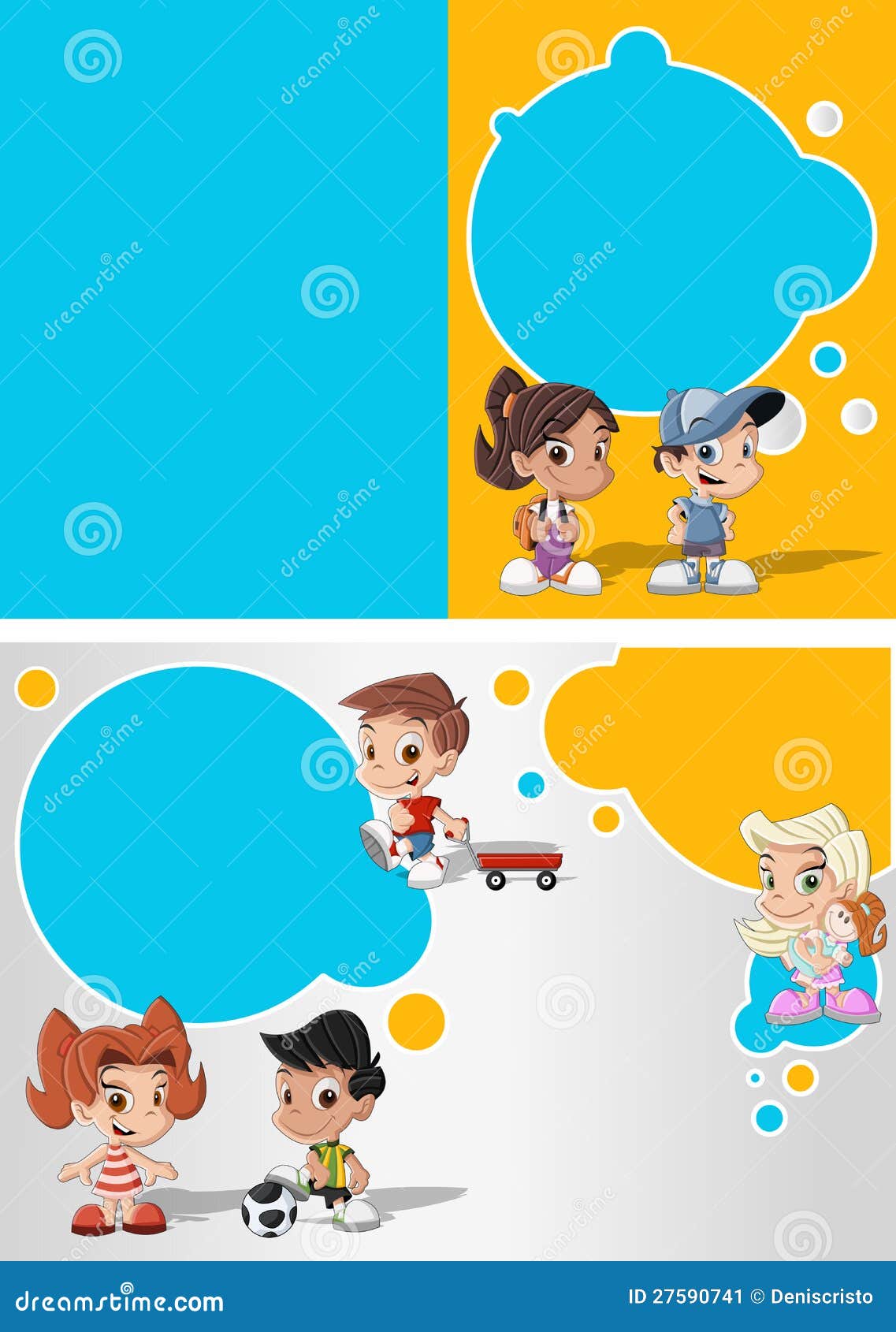 Cartoon kids playing stock vector. Illustration of positive - 27590741