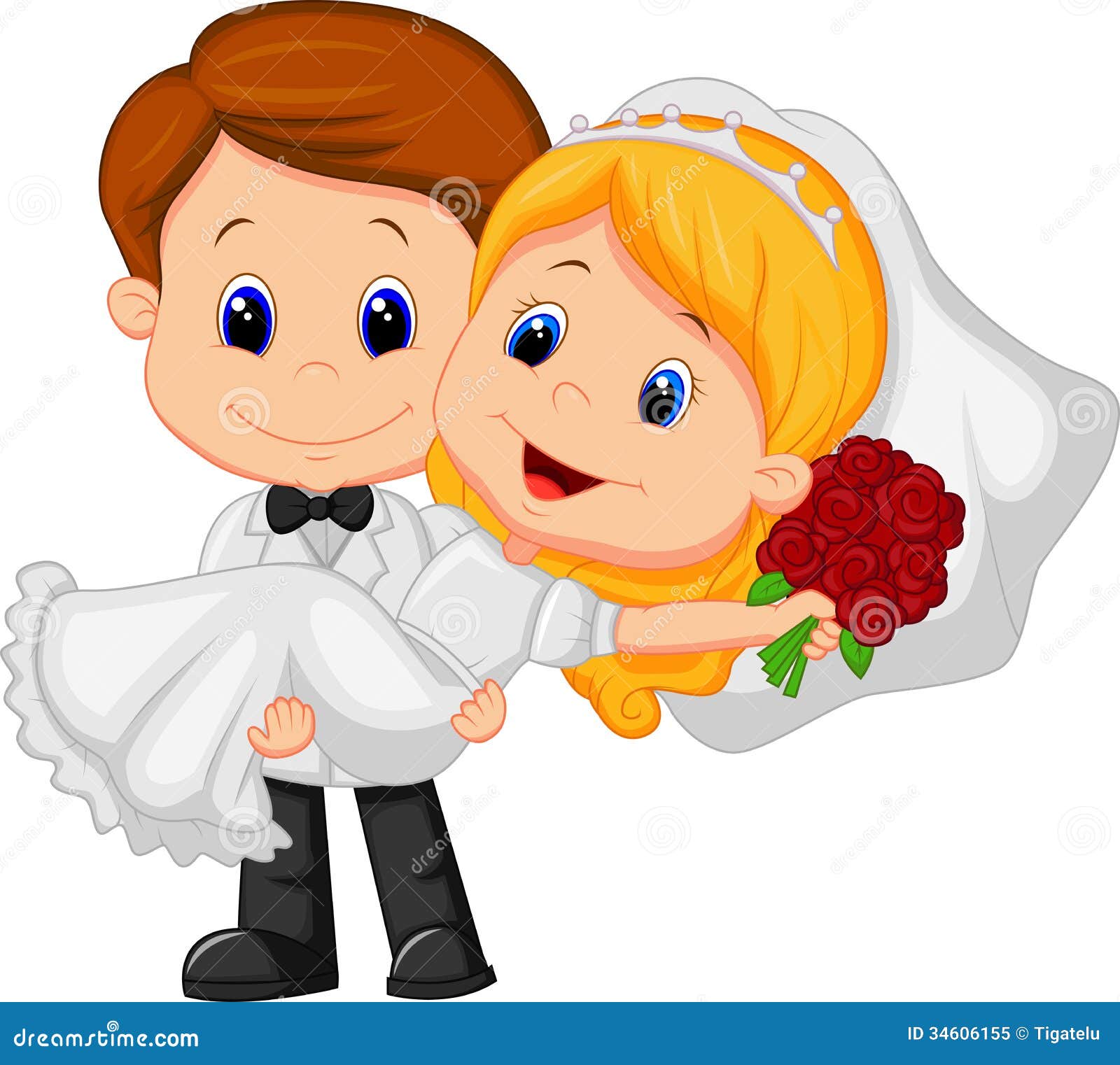 Cartoon Kids Playing Bride And Groom | CartoonDealer.com #34606155