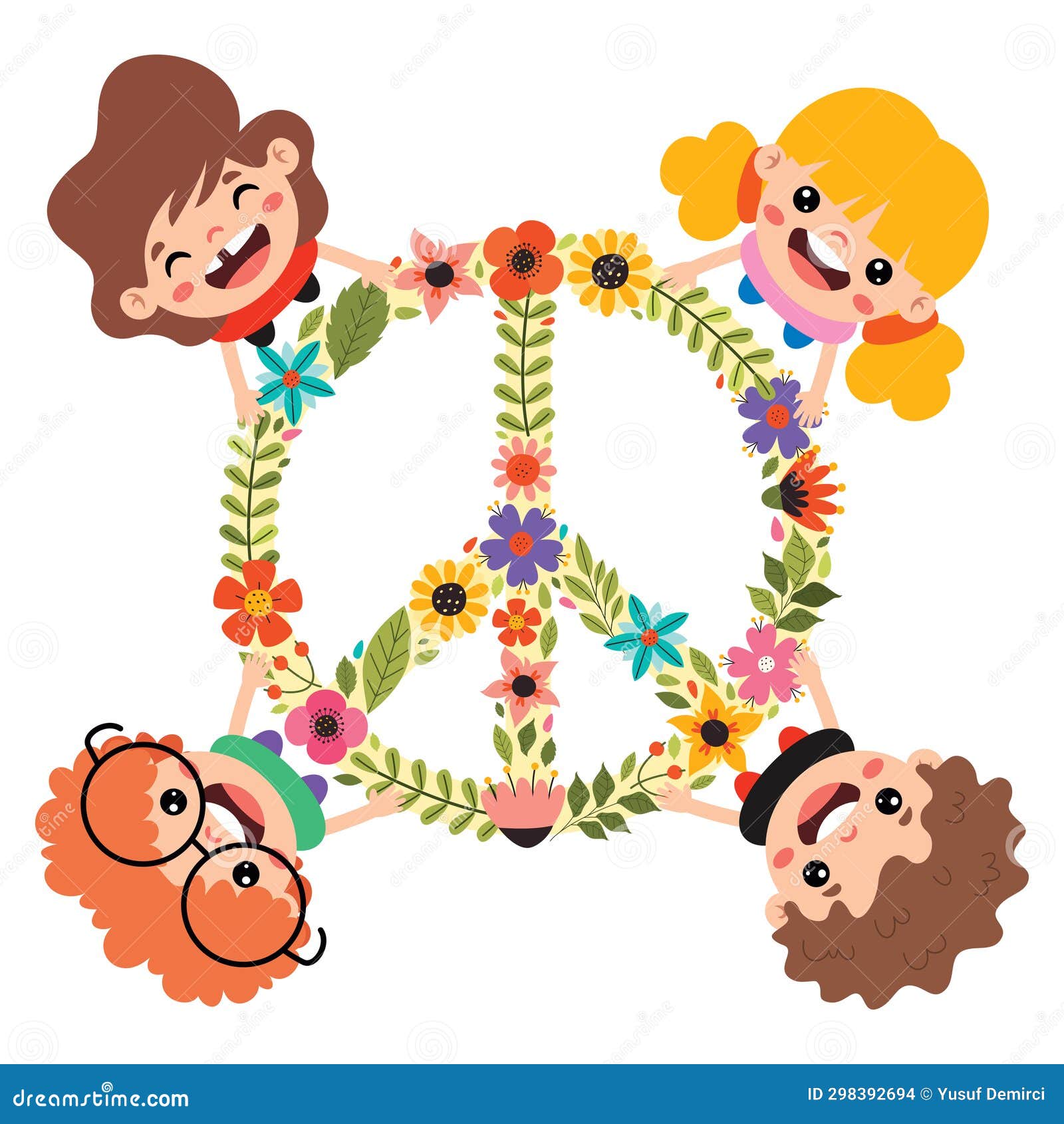 Cartoon Kids Posing with Peace Sign Stock Vector - Illustration of ...