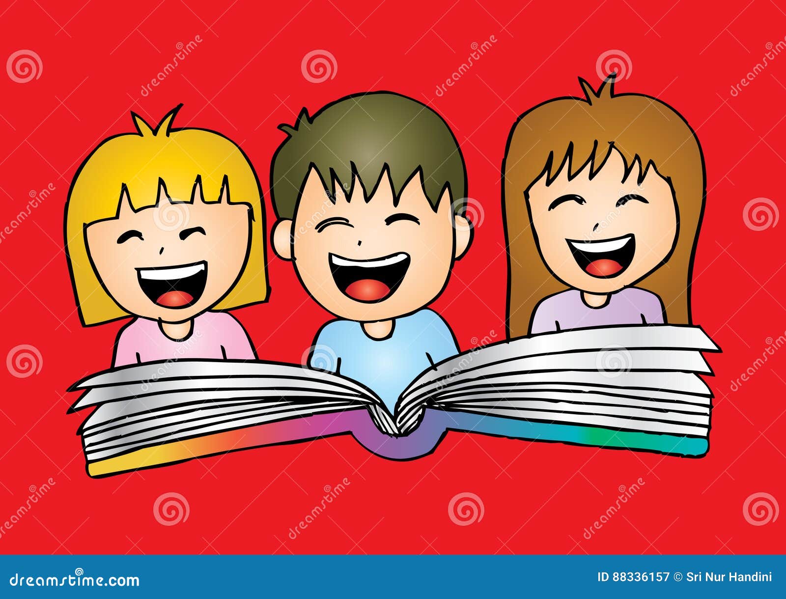 Cartoon kids reading book stock illustration. Illustration of cartoon ... Cartoon kids reading book stock illustration. Illustration of cartoon ...