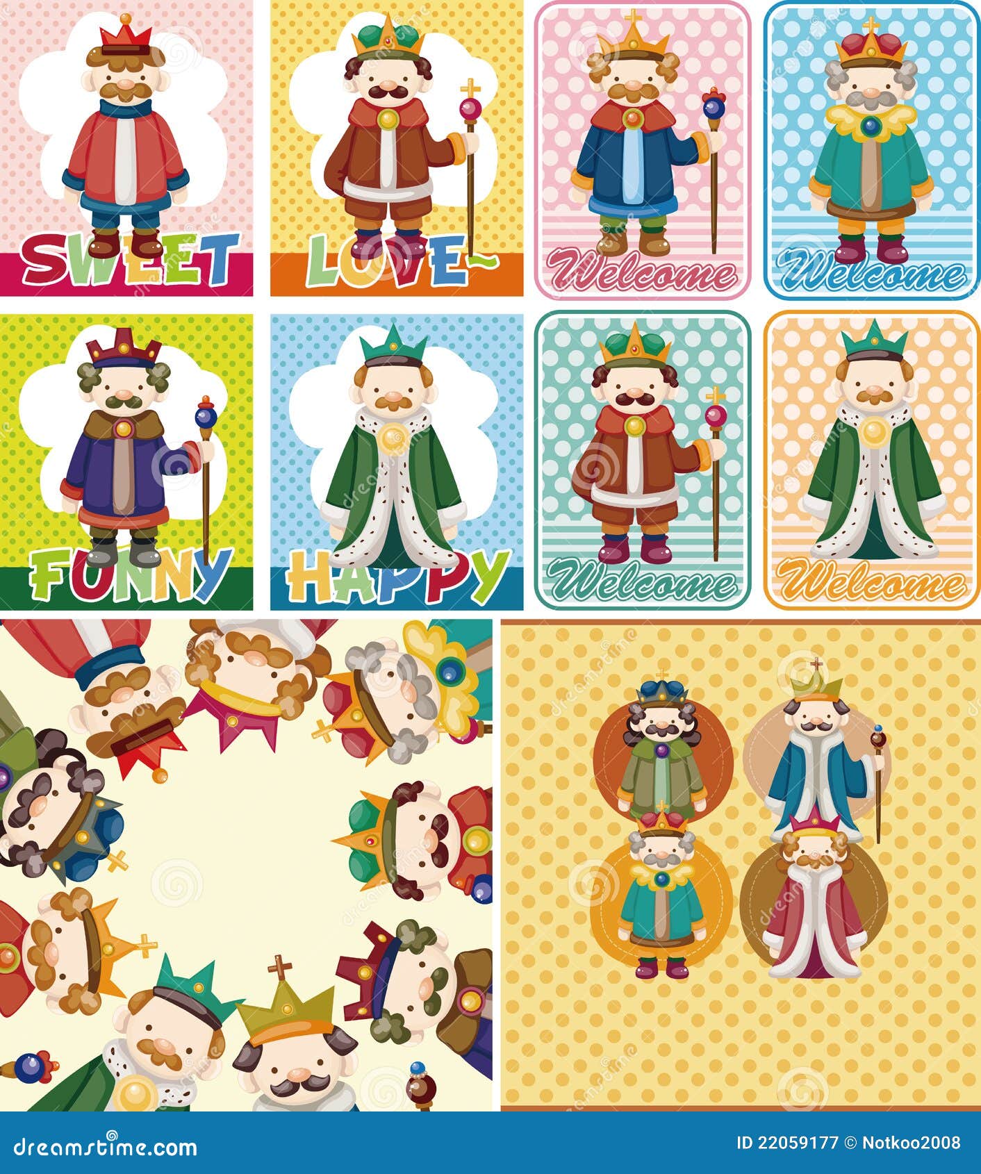 Cartoon king card stock vector. Illustration of empire - 22059177