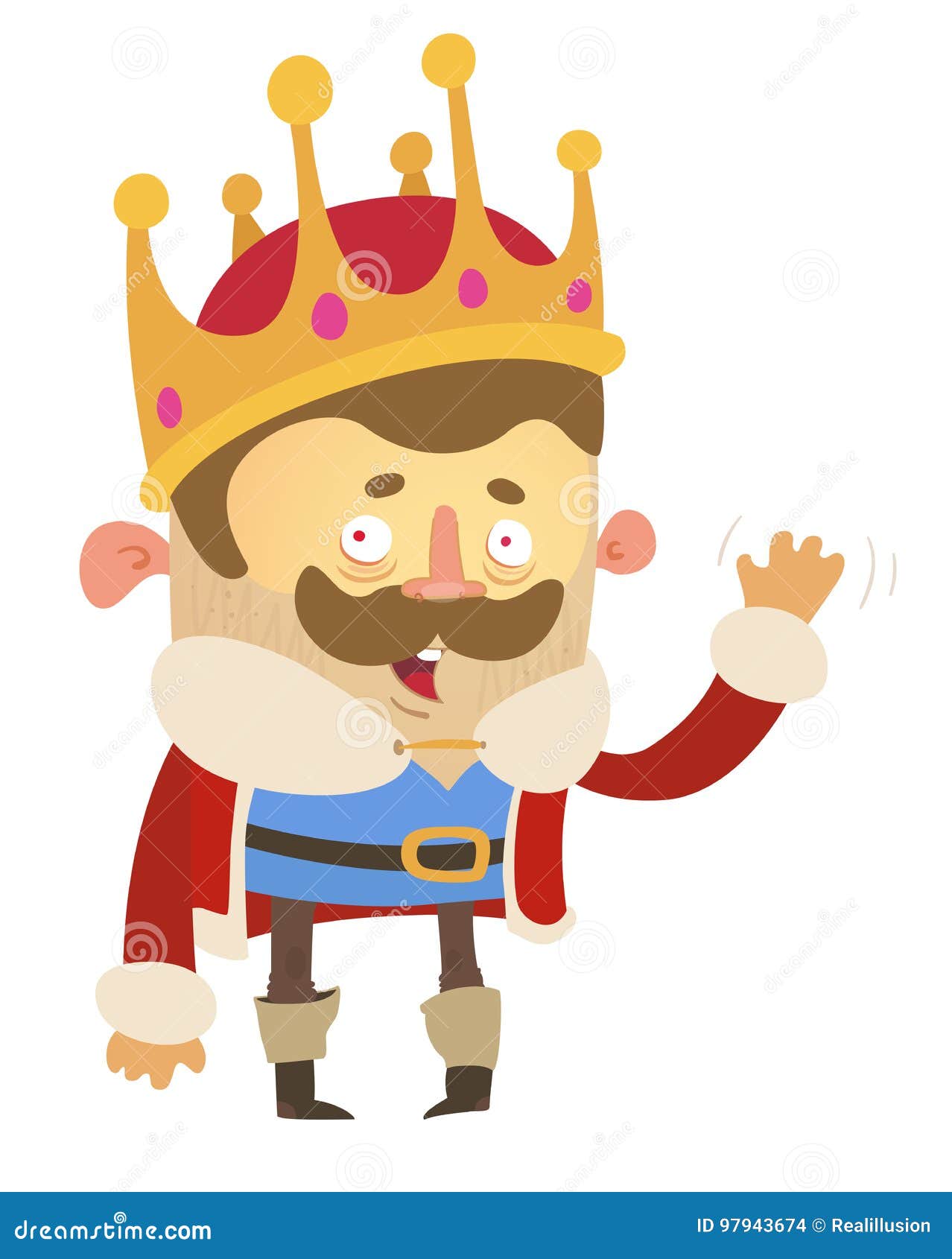 Cartoon King stock vector. Illustration of fantasy, baton - 97943674