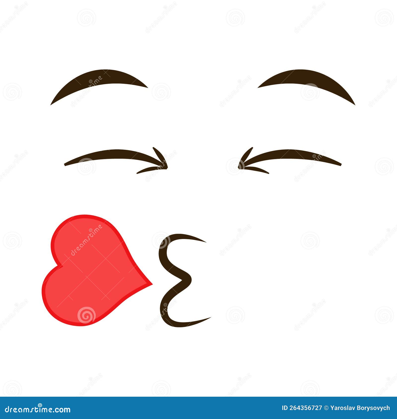 Cartoon Kissing Face with Heart Vector Stock Vector - Illustration of ...