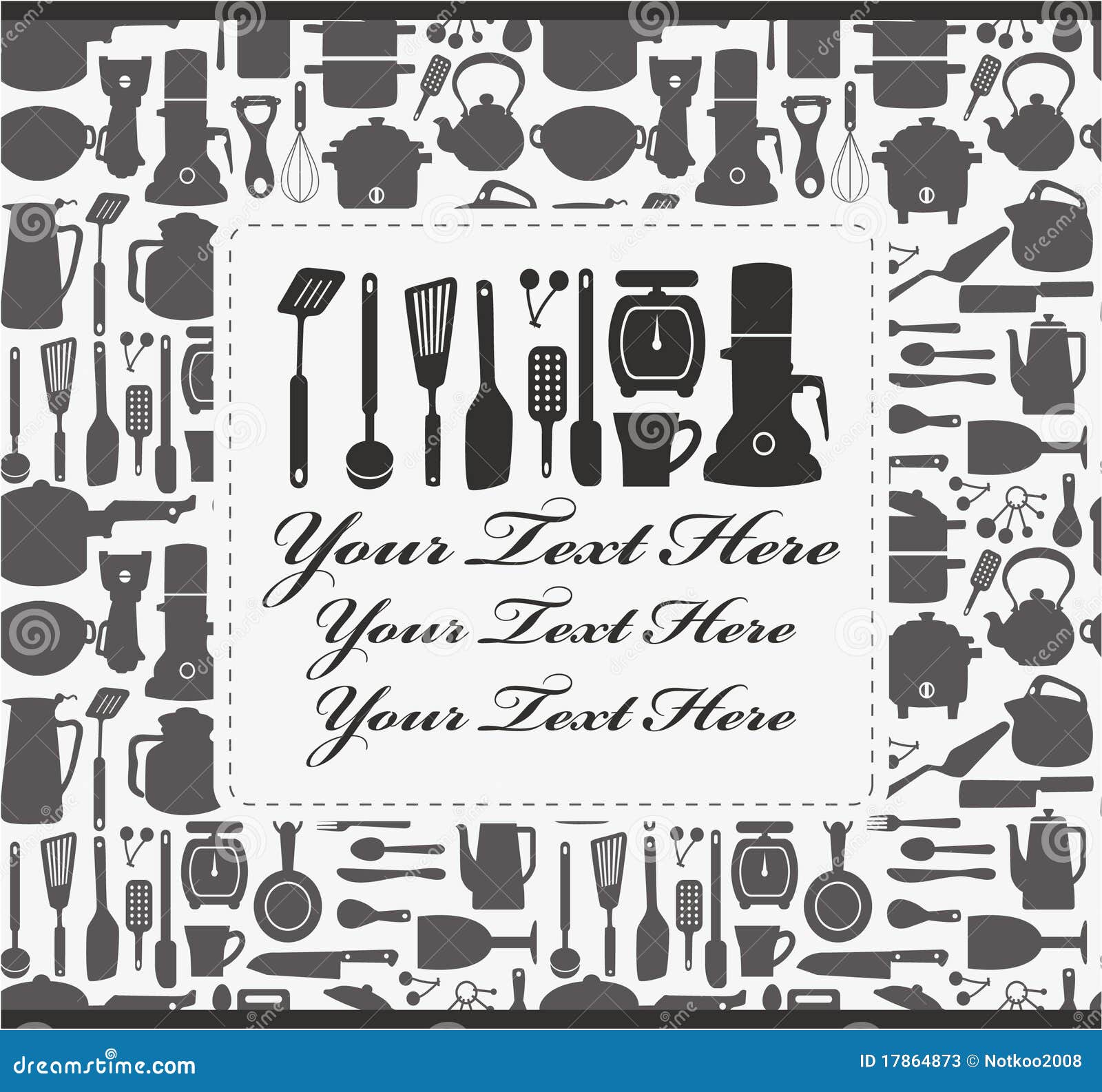 Cartoon kitchen card stock vector. Illustration of house - 17864873