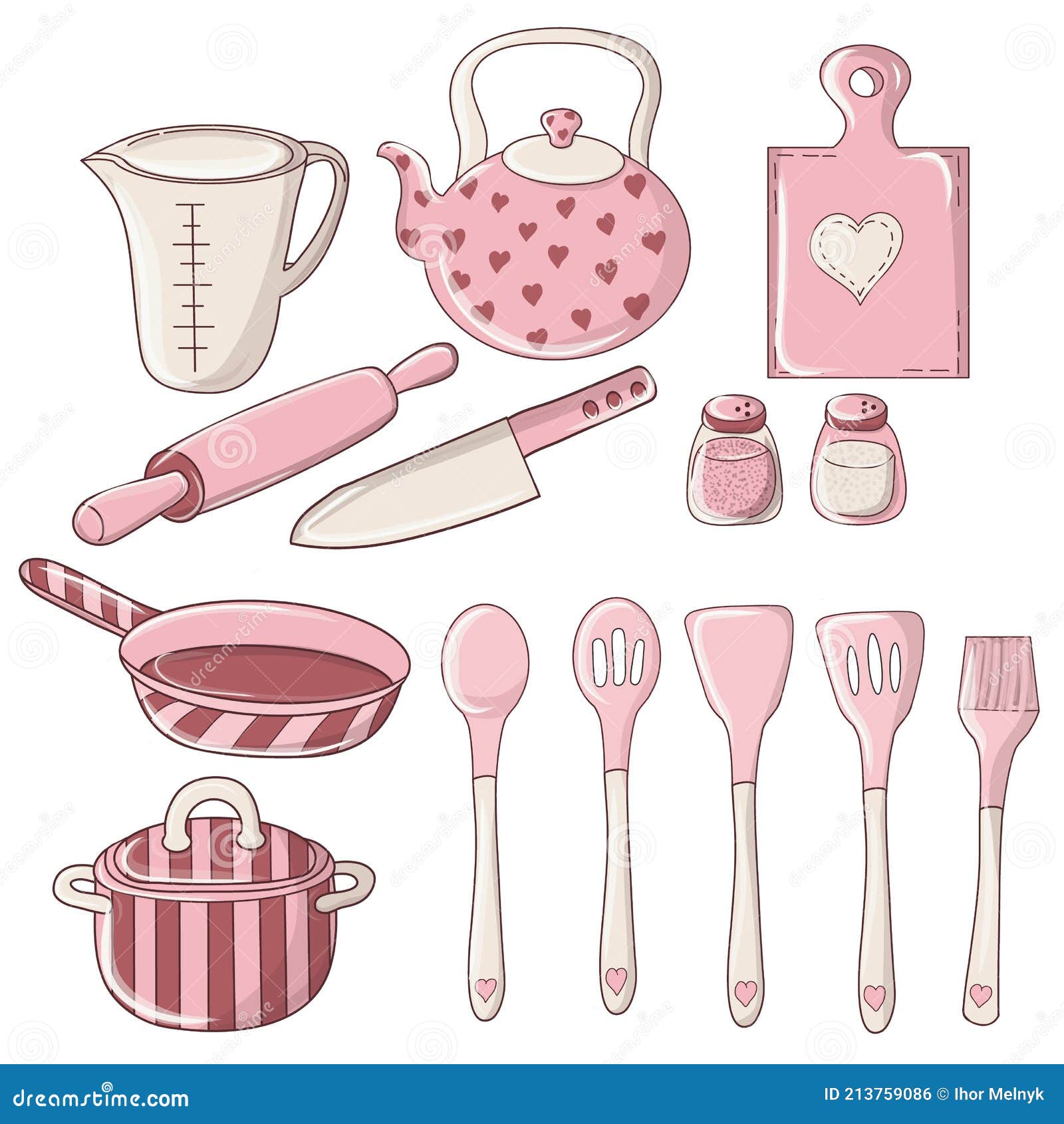 Cartoon kitchen tools stock vector. Illustration of collection - 213759086
