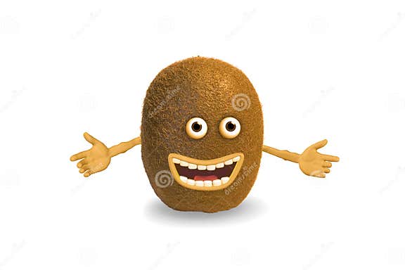 Cartoon Kiwi. Objects Over White Stock Illustration - Illustration of ...