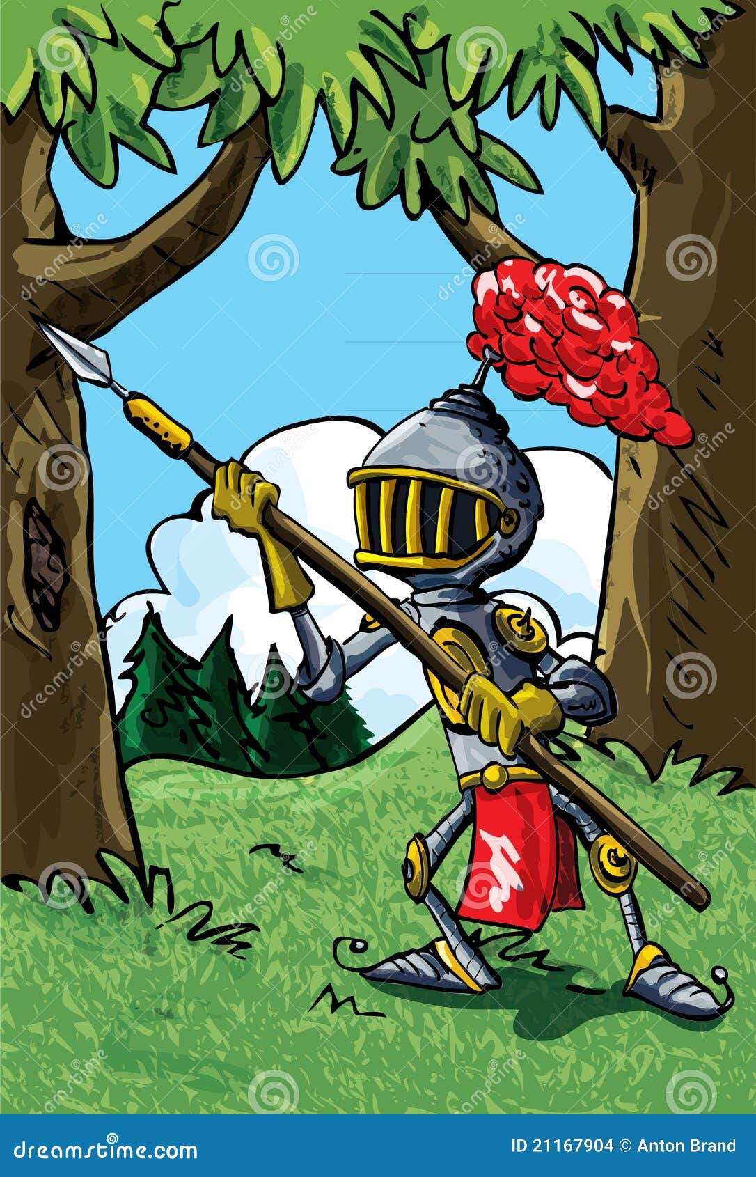 Cartoon Knight With A Dragon | CartoonDealer.com #16396155