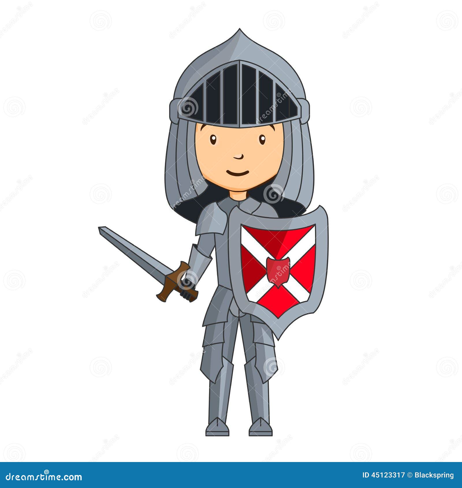Cartoon knight character stock vector. Illustration of heroism - 45123317