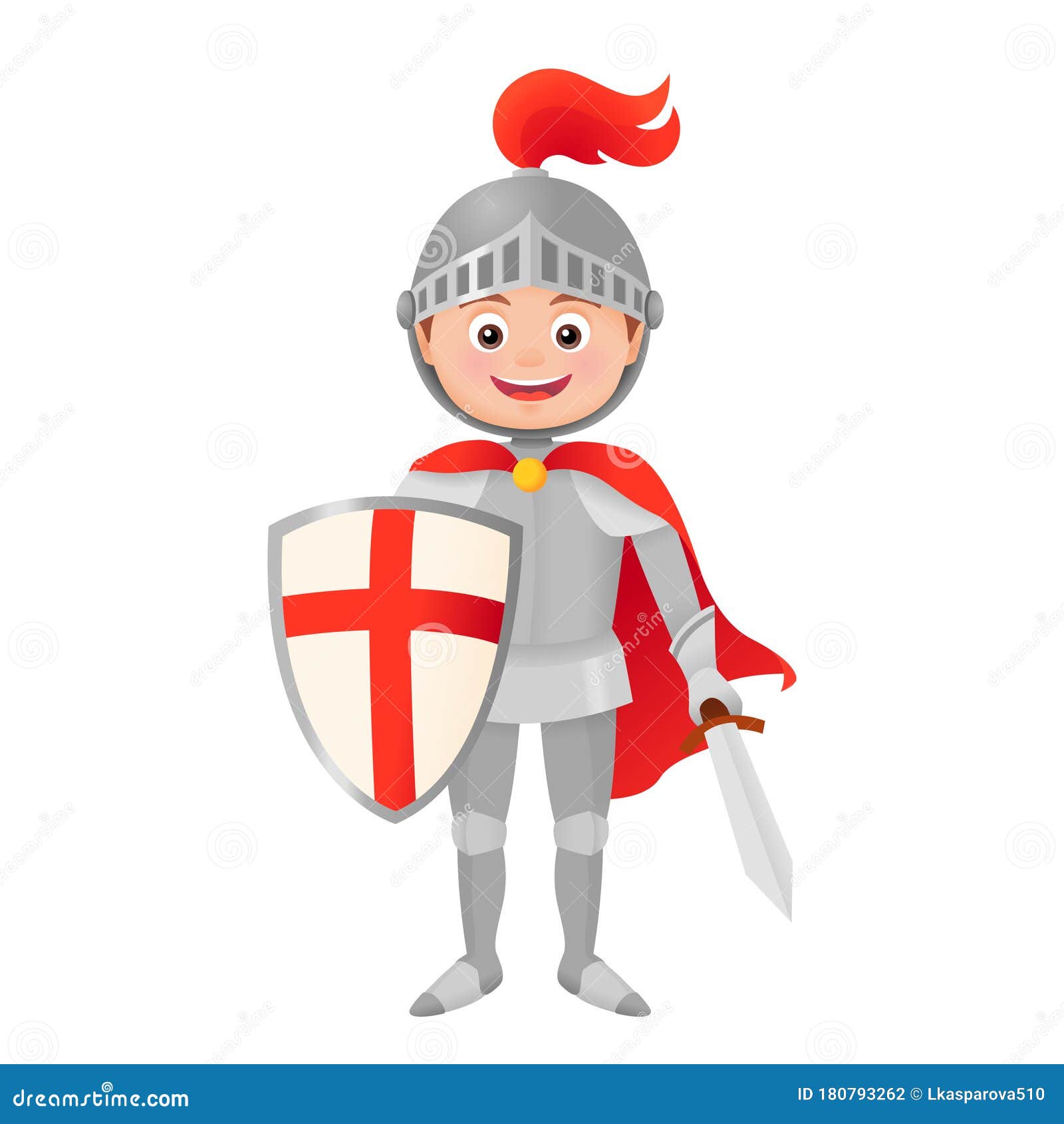 Cartoon Knight Costume Vector Stock Vector - Illustration of prince ...