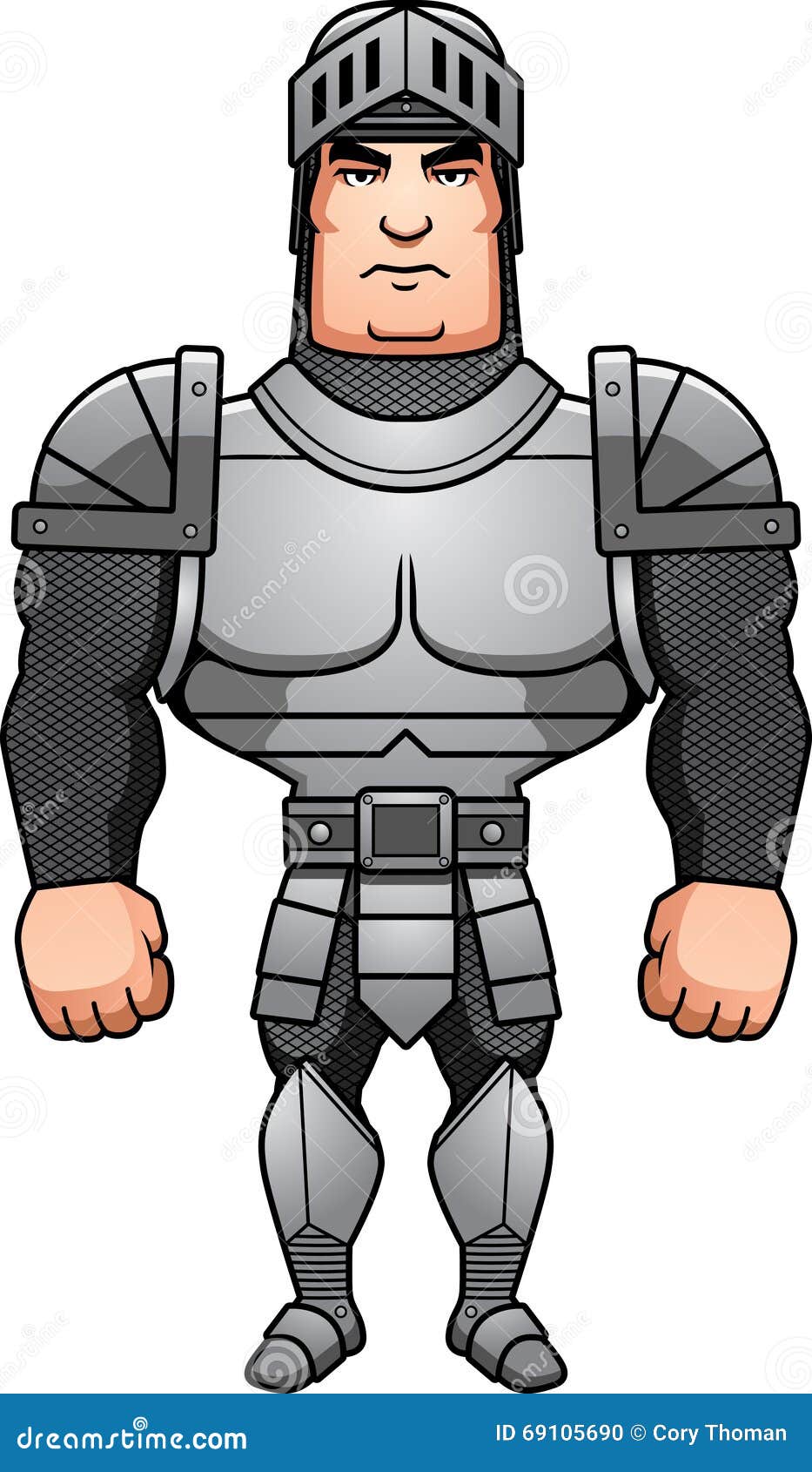 Cartoon Knight Standing stock vector. Illustration of armor - 69105690