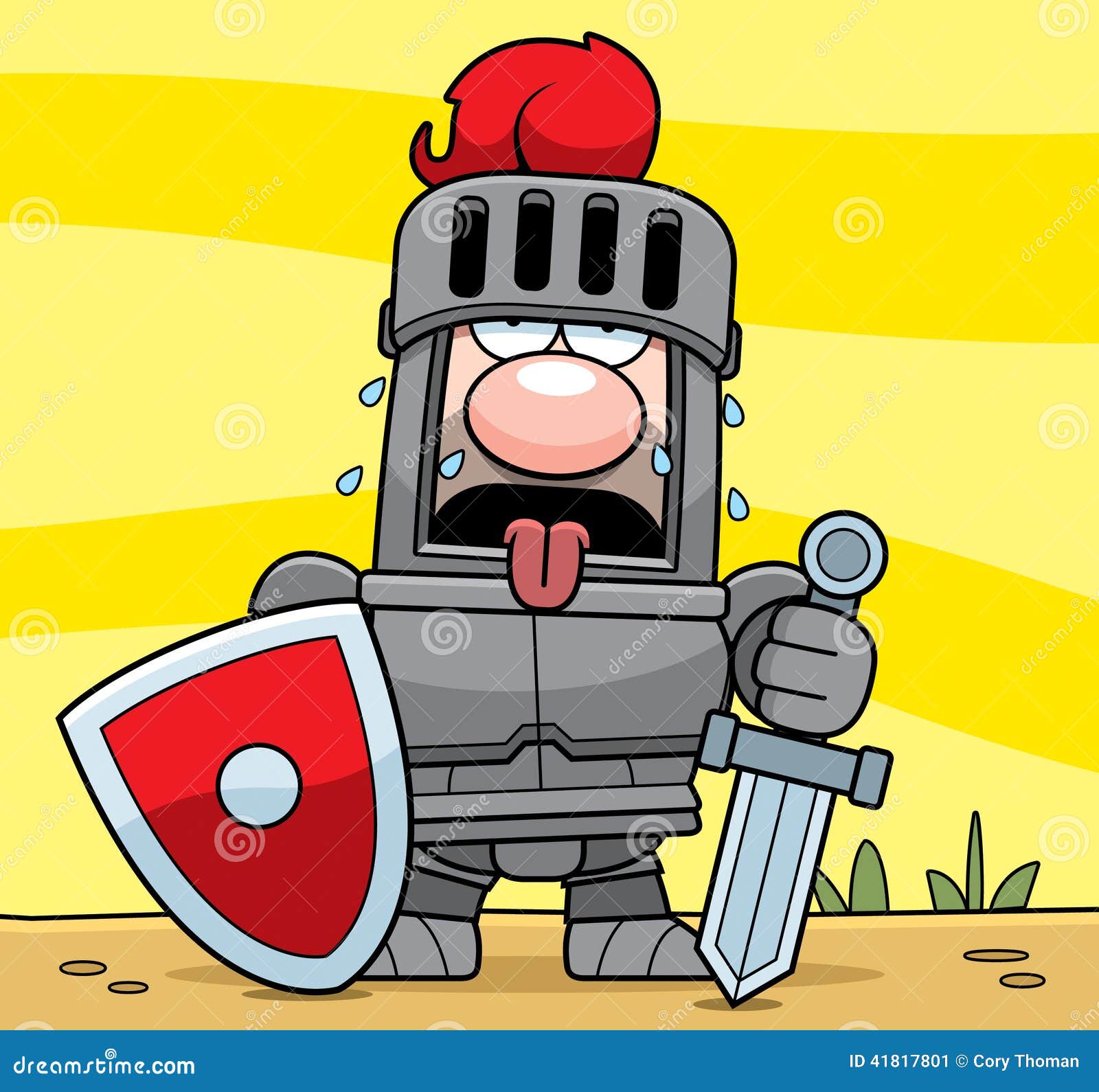 Cartoon Knight Tired stock vector. Illustration of armor - 41817801