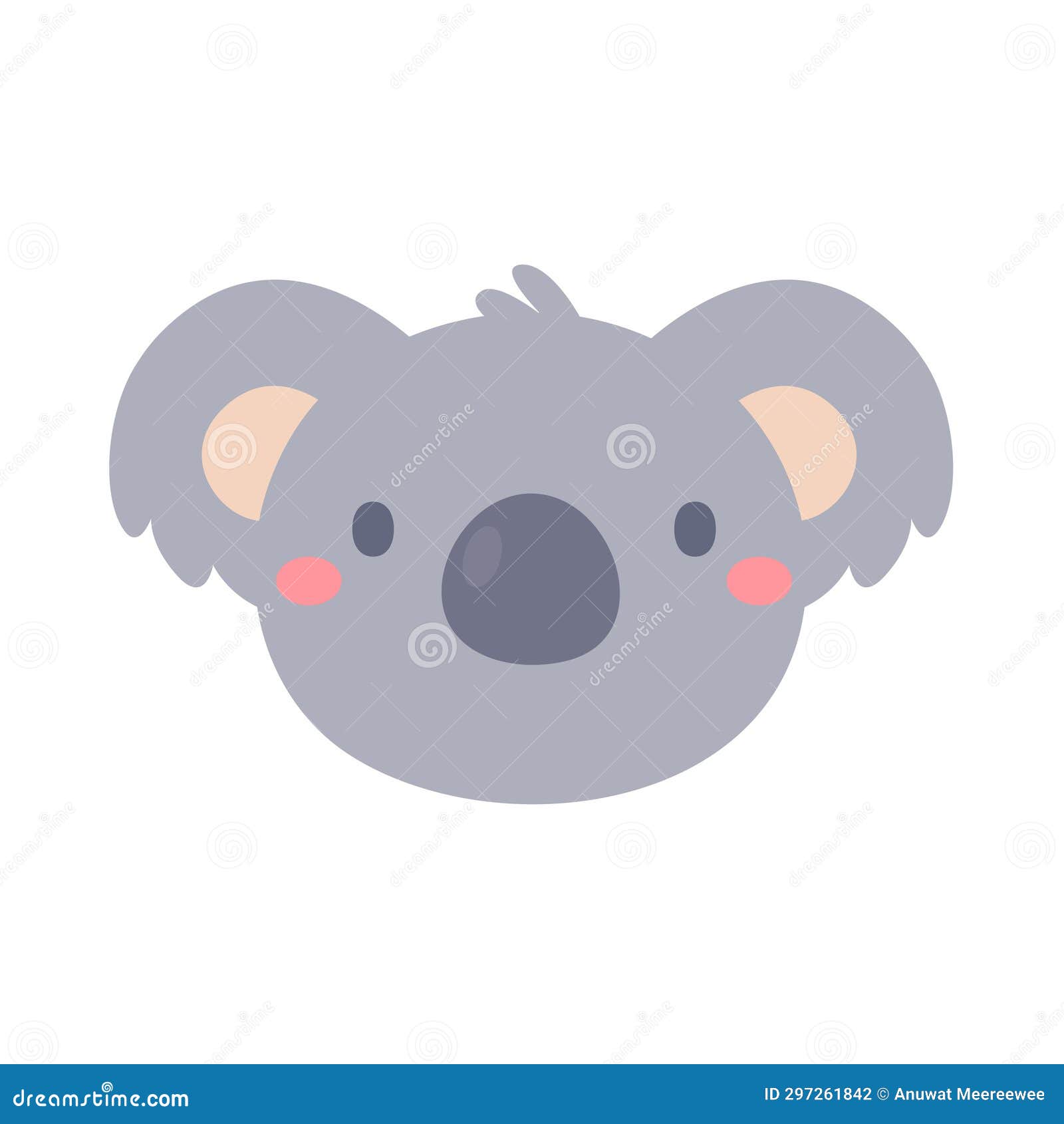 Cartoon Koala Face Cute Pets for Kids Stock Vector - Illustration of ...