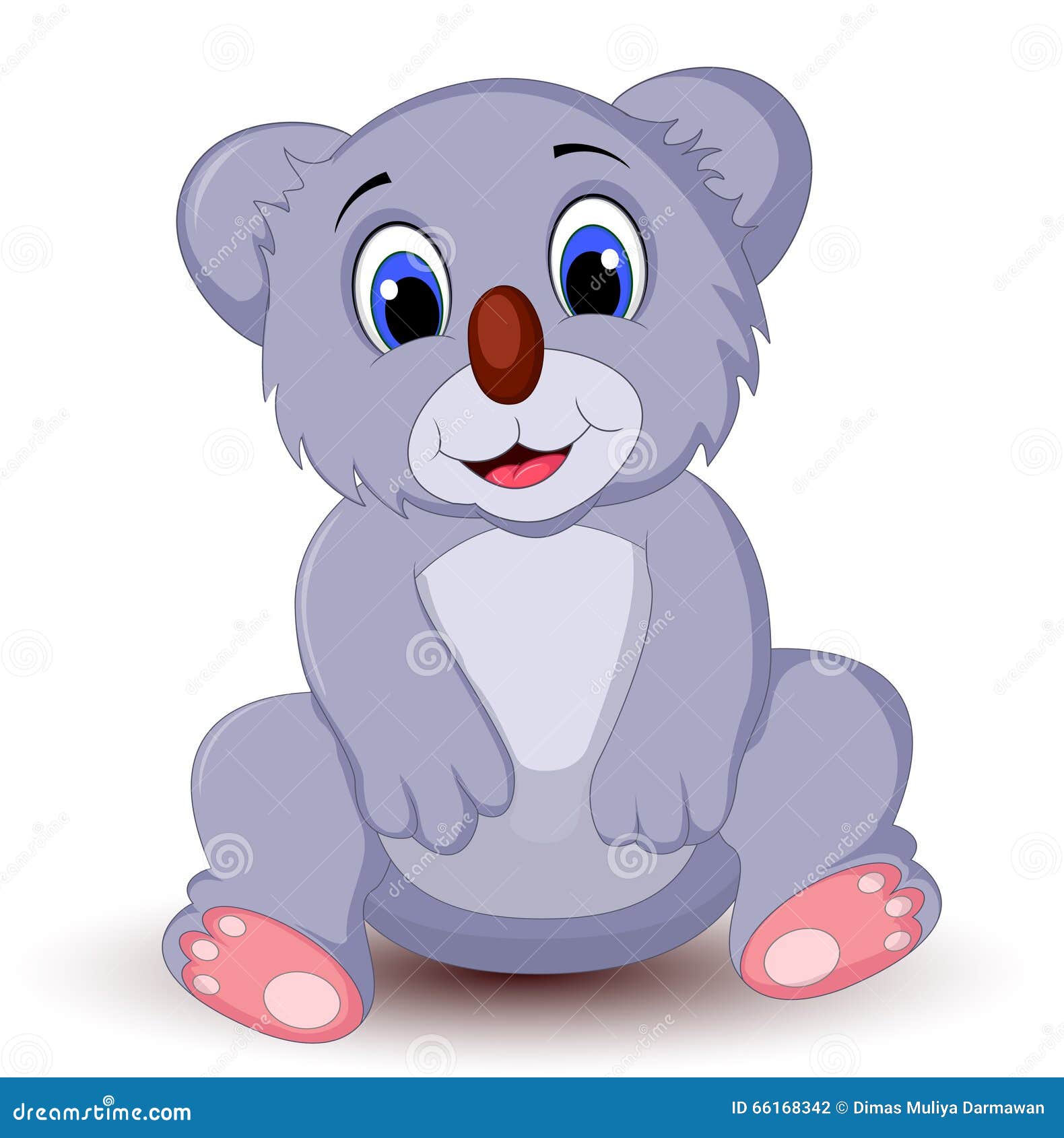 Cartoon koala sitting stock illustration. Illustration of bear - 66168342