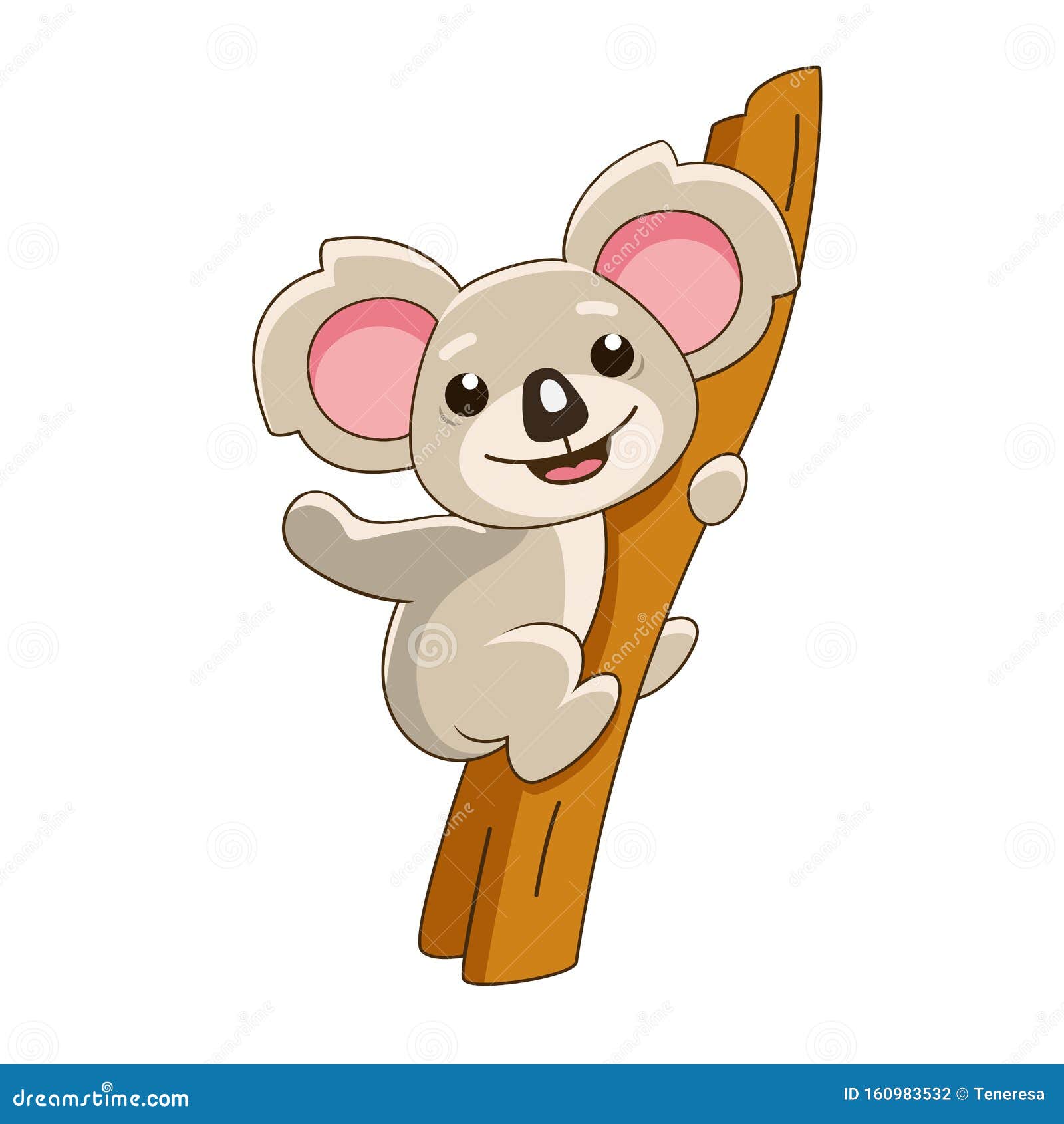 Cartoon Koala Sitting on a Tree Stock Vector - Illustration of ...