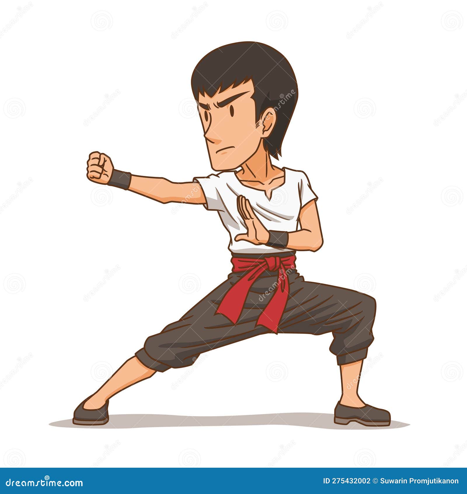 Cartoon kung fu boy. stock vector. Illustration of pose - 275432002