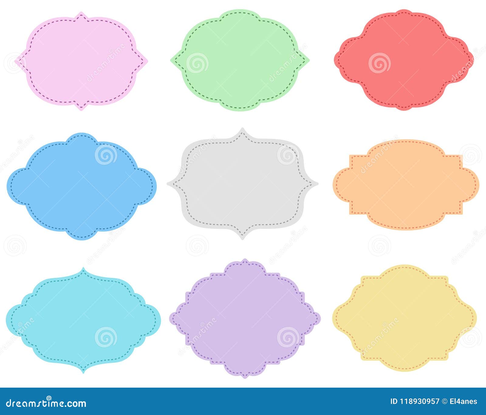 Cartoon labels set stock vector. Illustration of decorative - 118930957